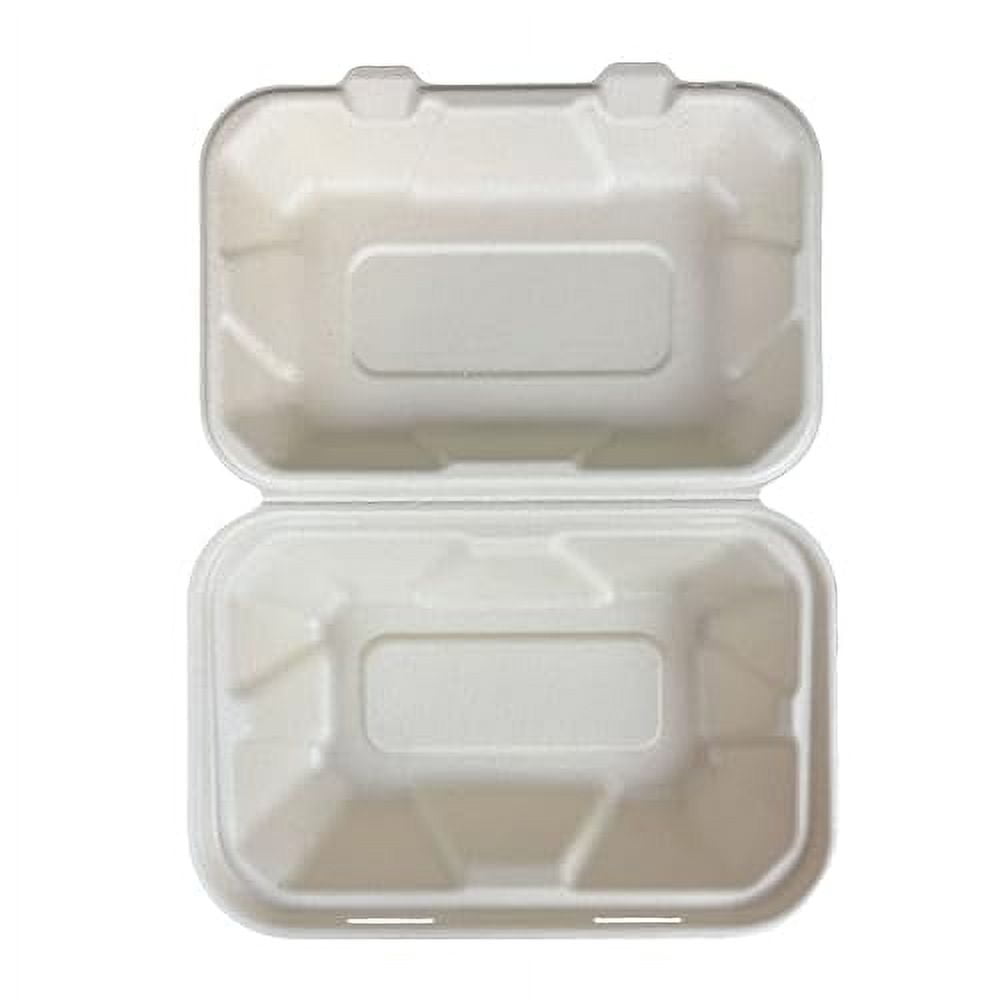 Eco-Friendly 9" x 6" Sugarcane Clamshell Containers Bagasse To-go Box ...
