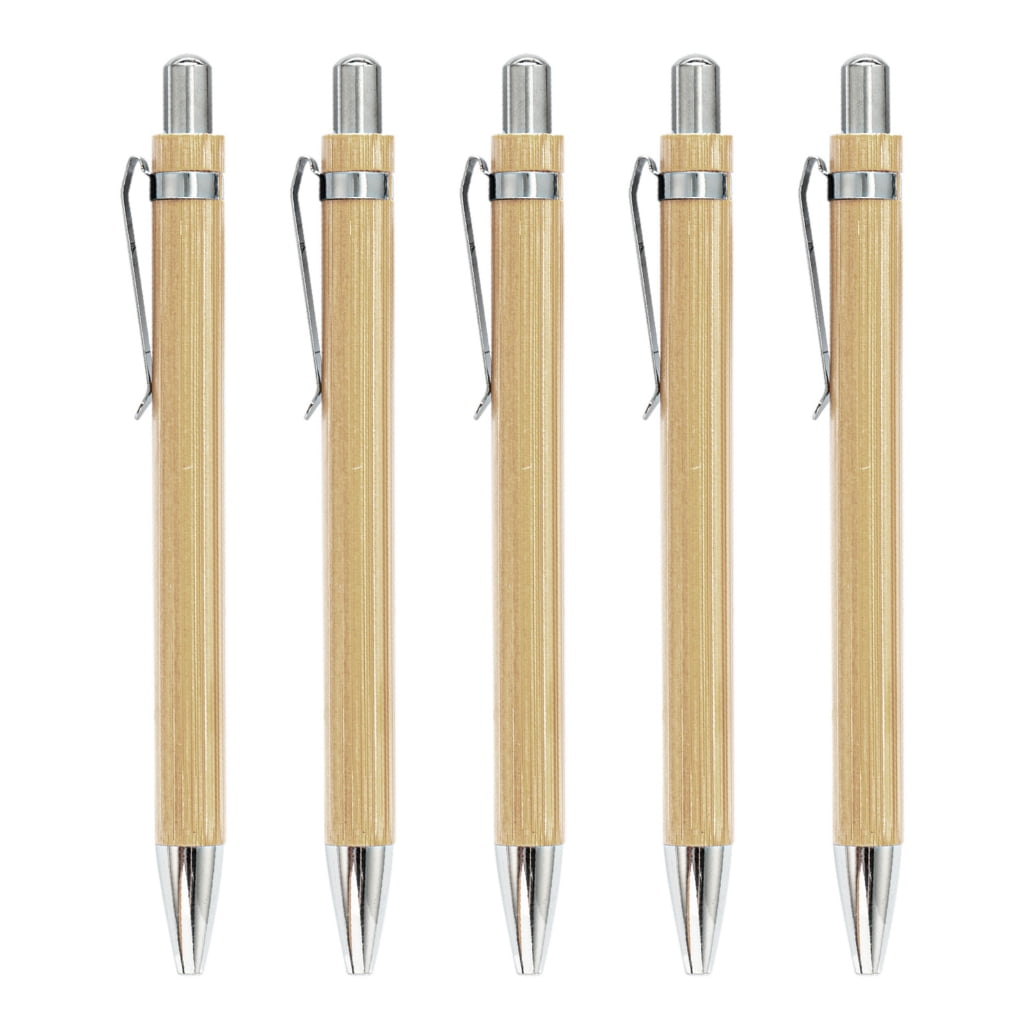 Eco Friendly Bamboo Pen Retractable Black Ink Ballpoint Pens for ...