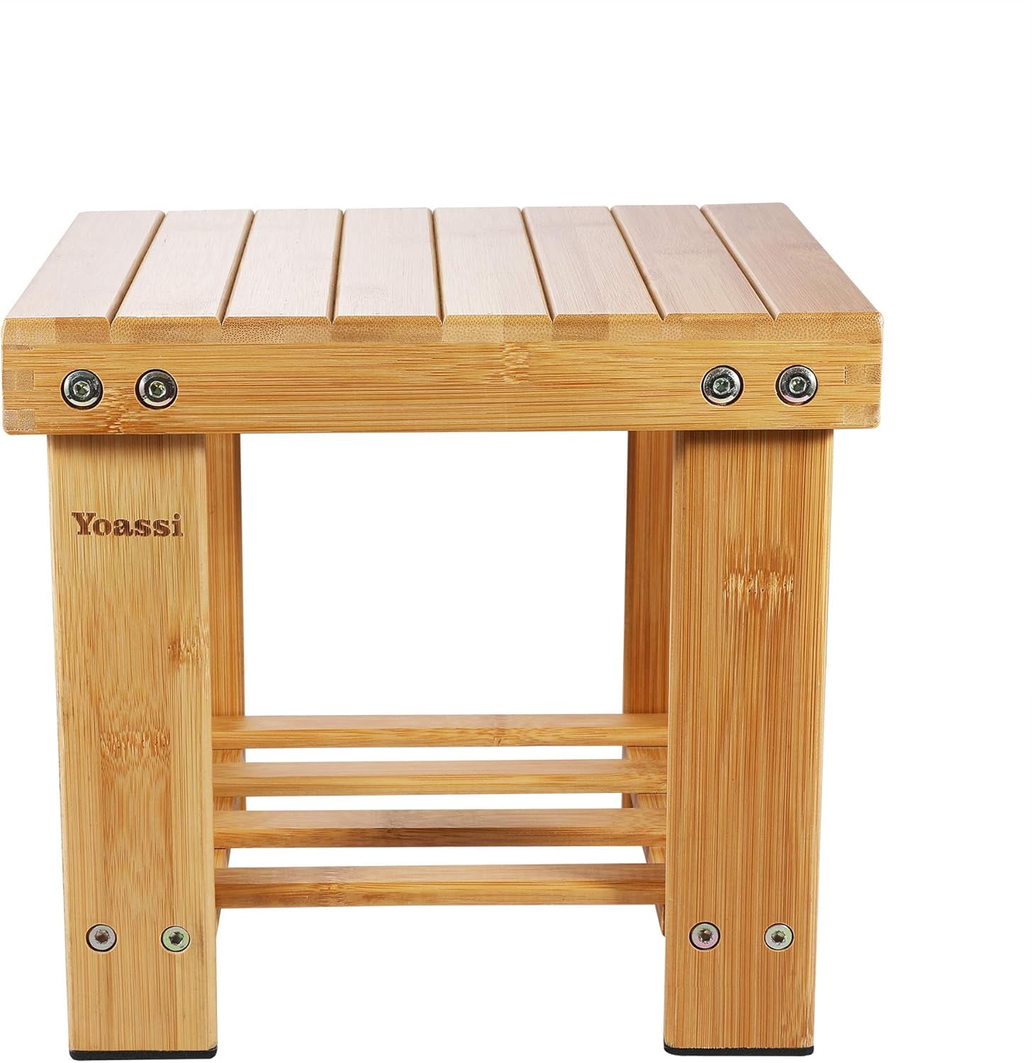 Eco-Friendly Bamboo Step Stool, Compact Use Non-Slip Feet Bamboo Shower ...
