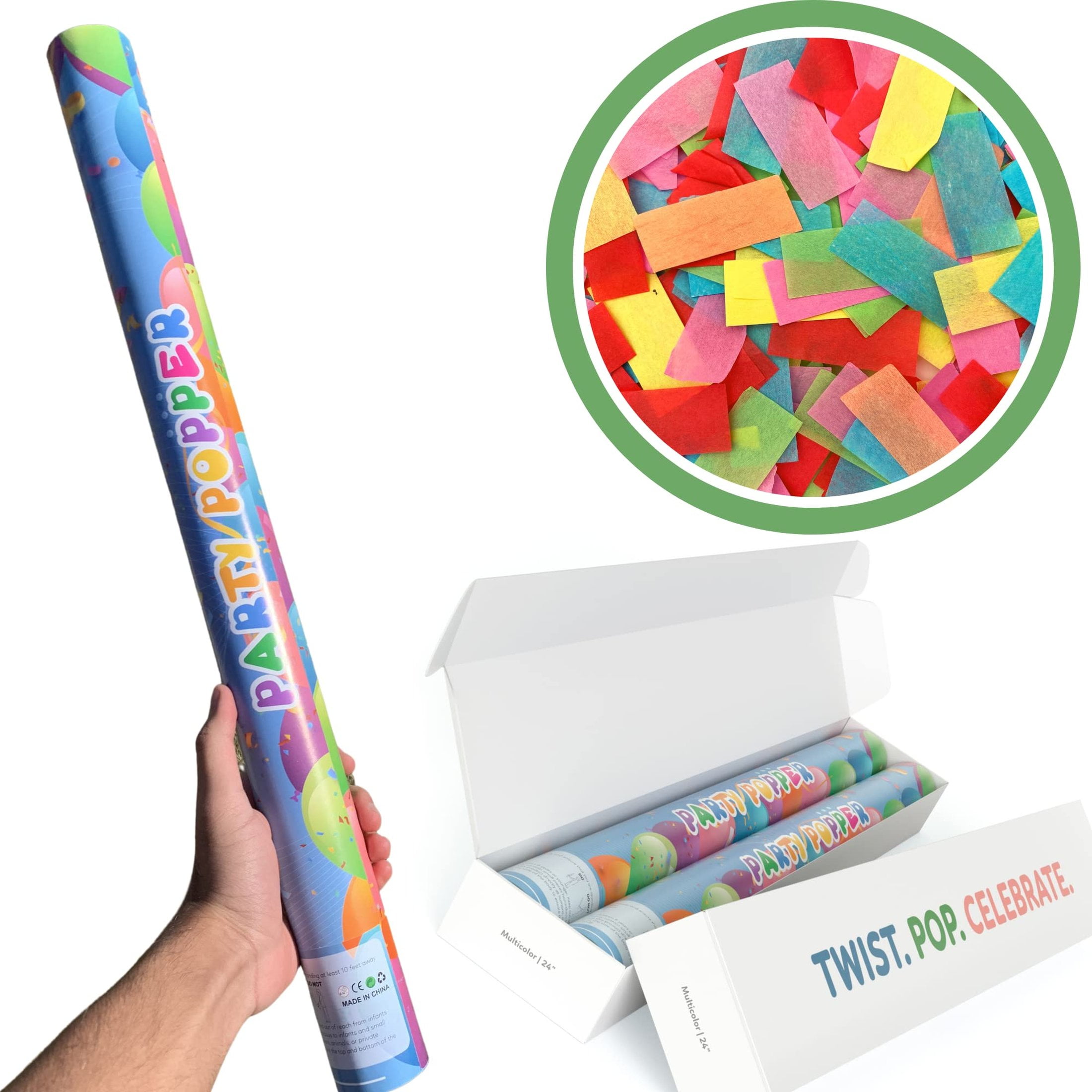 Eco-Friendly Confetti Blast Pack - Giant 24" Biodegradable Cannons ...