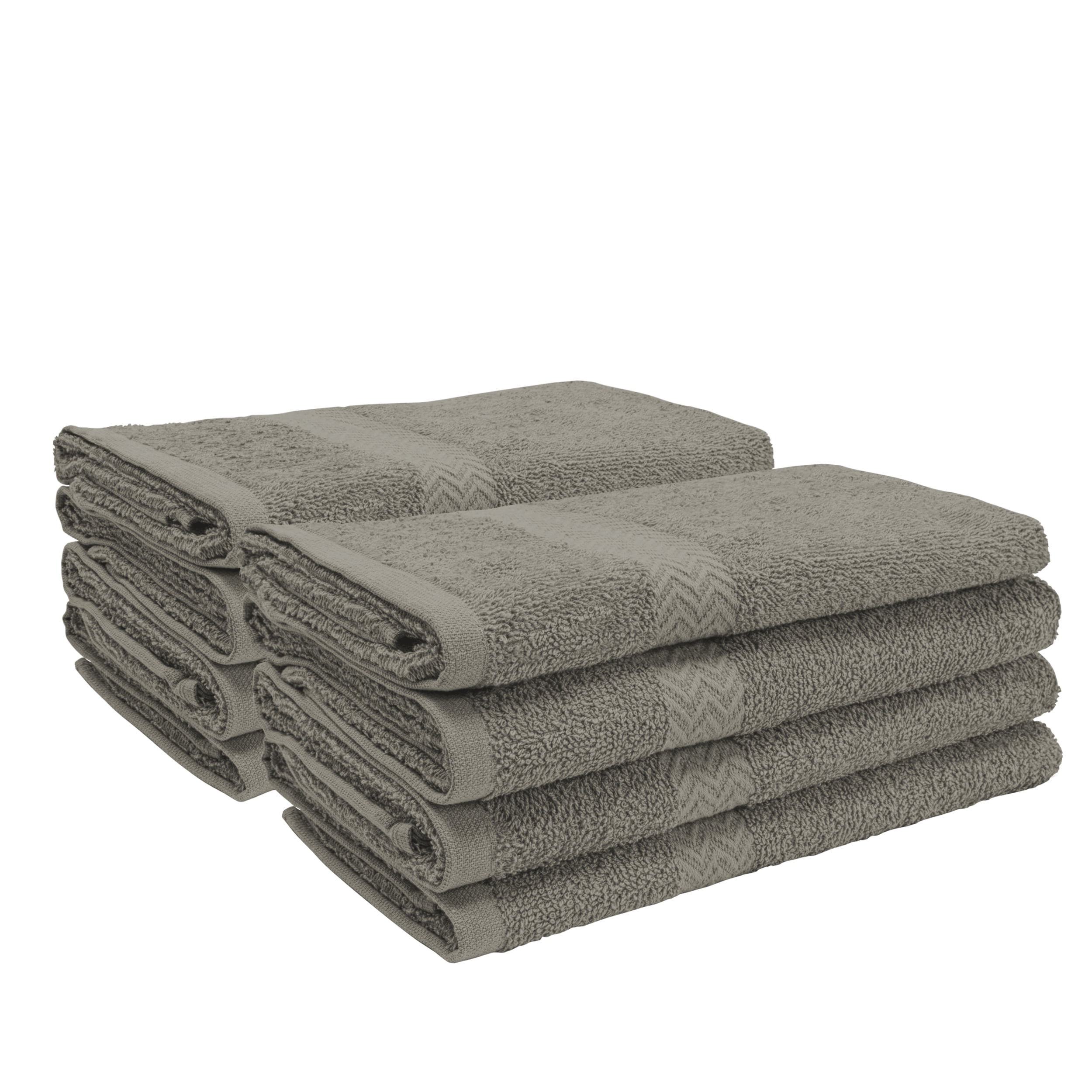 Eco-Friendly Cotton 8-Piece Hand Towel Set, Charcoal by Blue Nile Mills ...