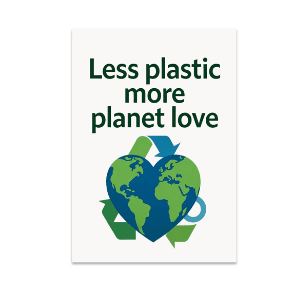 Eco Friendly Decor - Less Plastic More Planet Love - 13x19 Poster Print ...