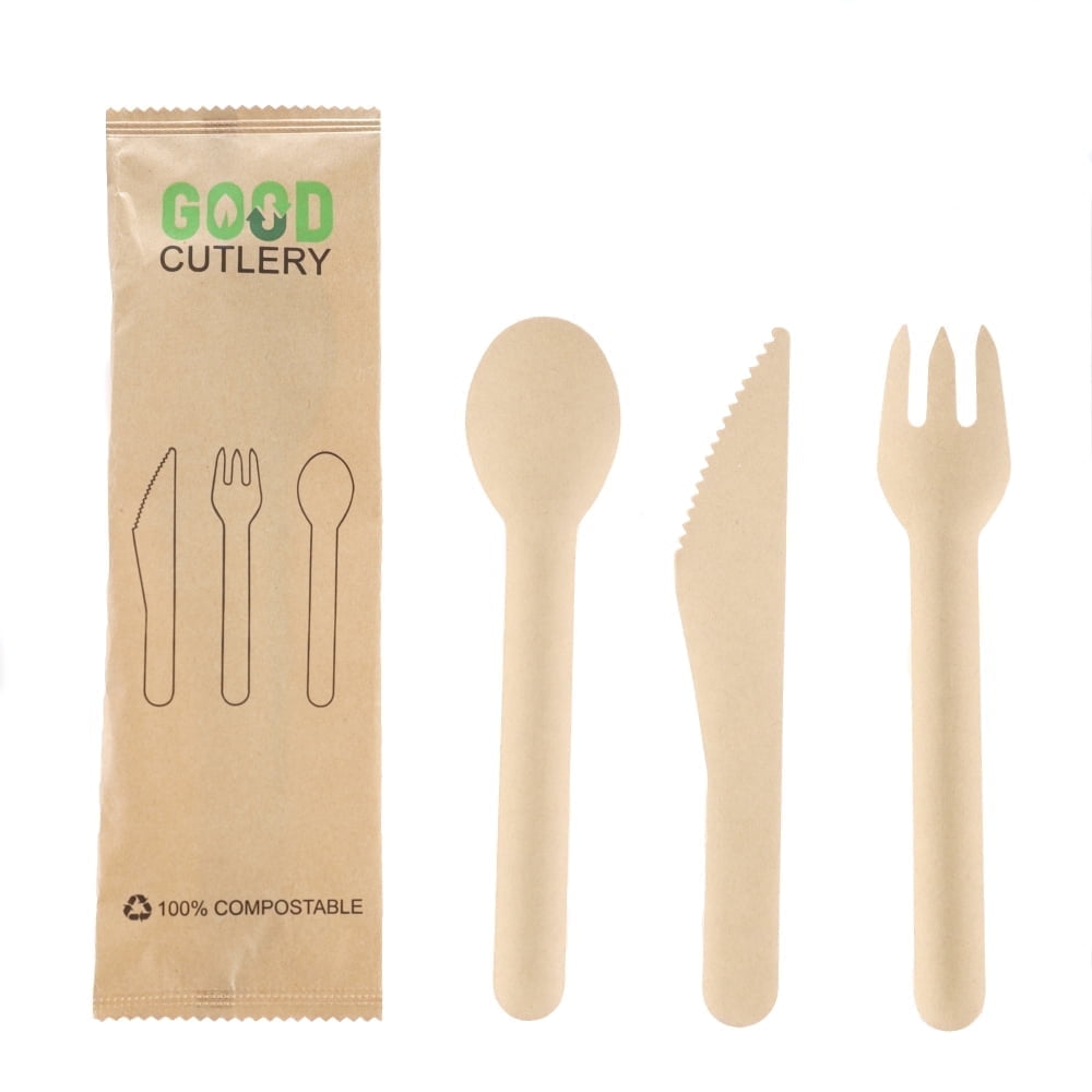 Eco-Friendly Disposable Cutlery set ( 125 pack )- Made from recycled ...