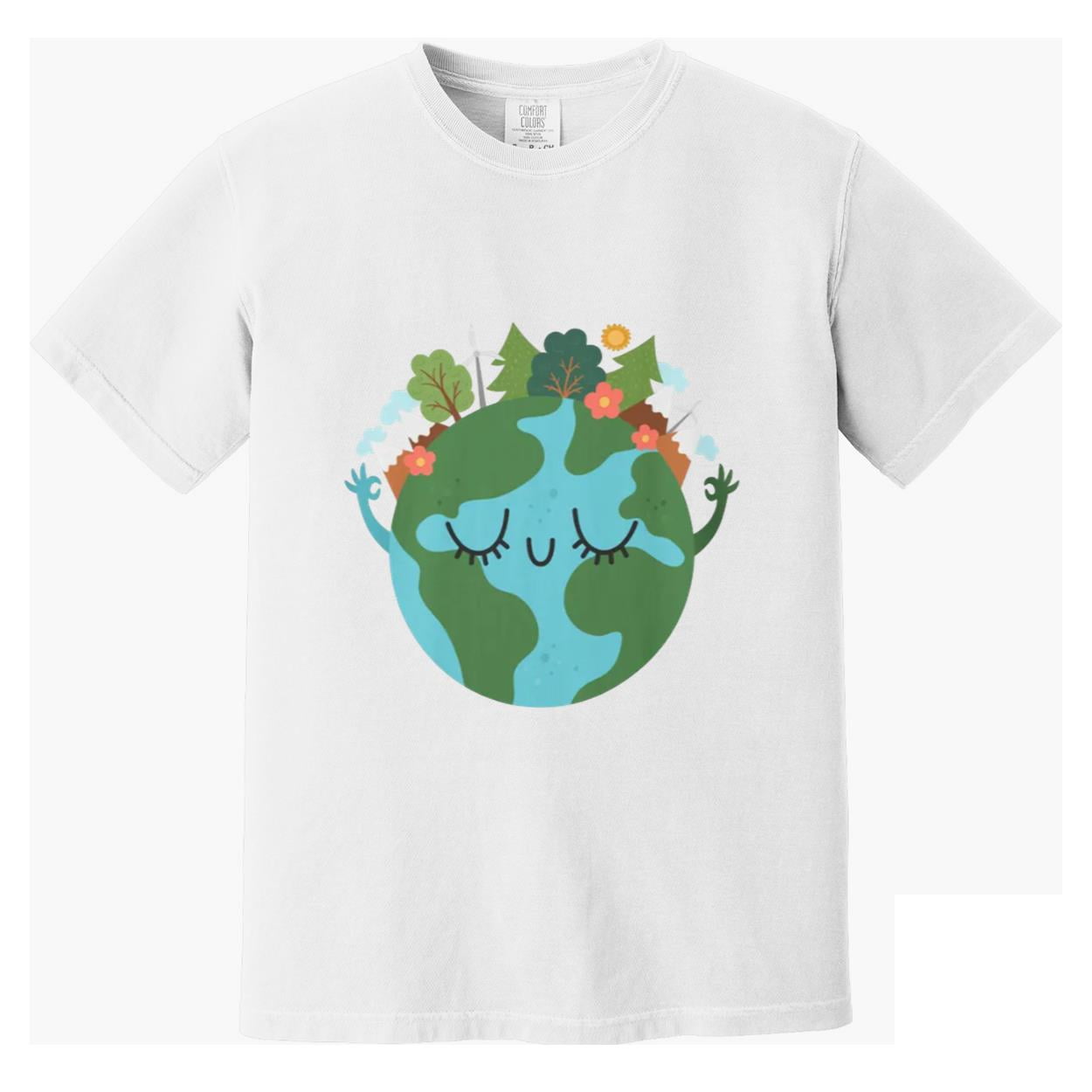 Eco-Friendly Earth Message Comfort Color T-Shirt Clipart Design, for ...