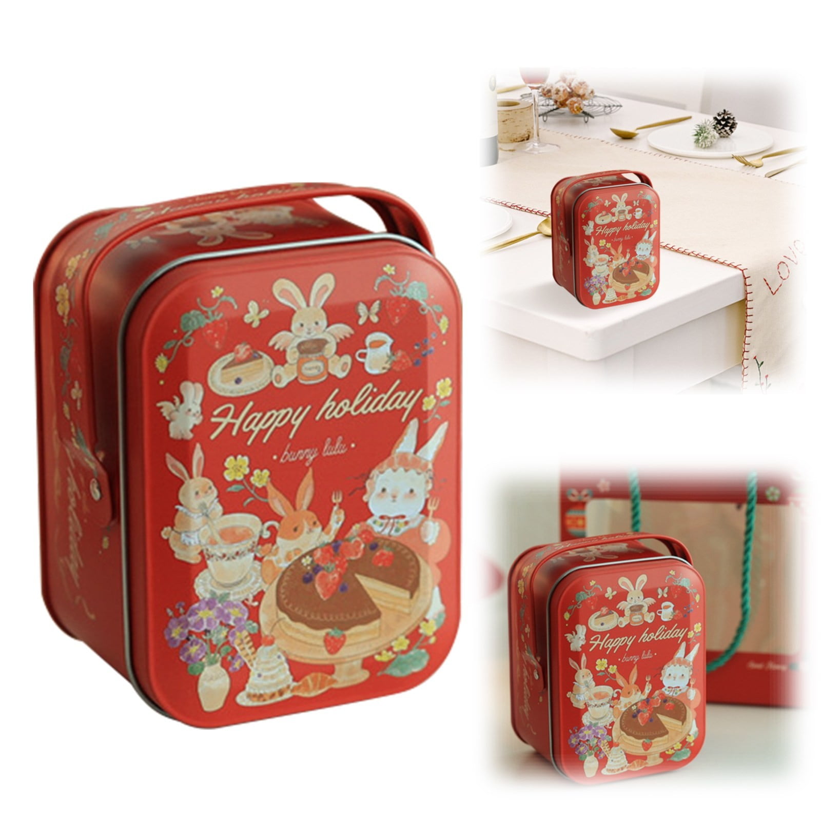 Eco-Friendly Food Container Handheld Tin Box Cookie Can Pattern Candy ...
