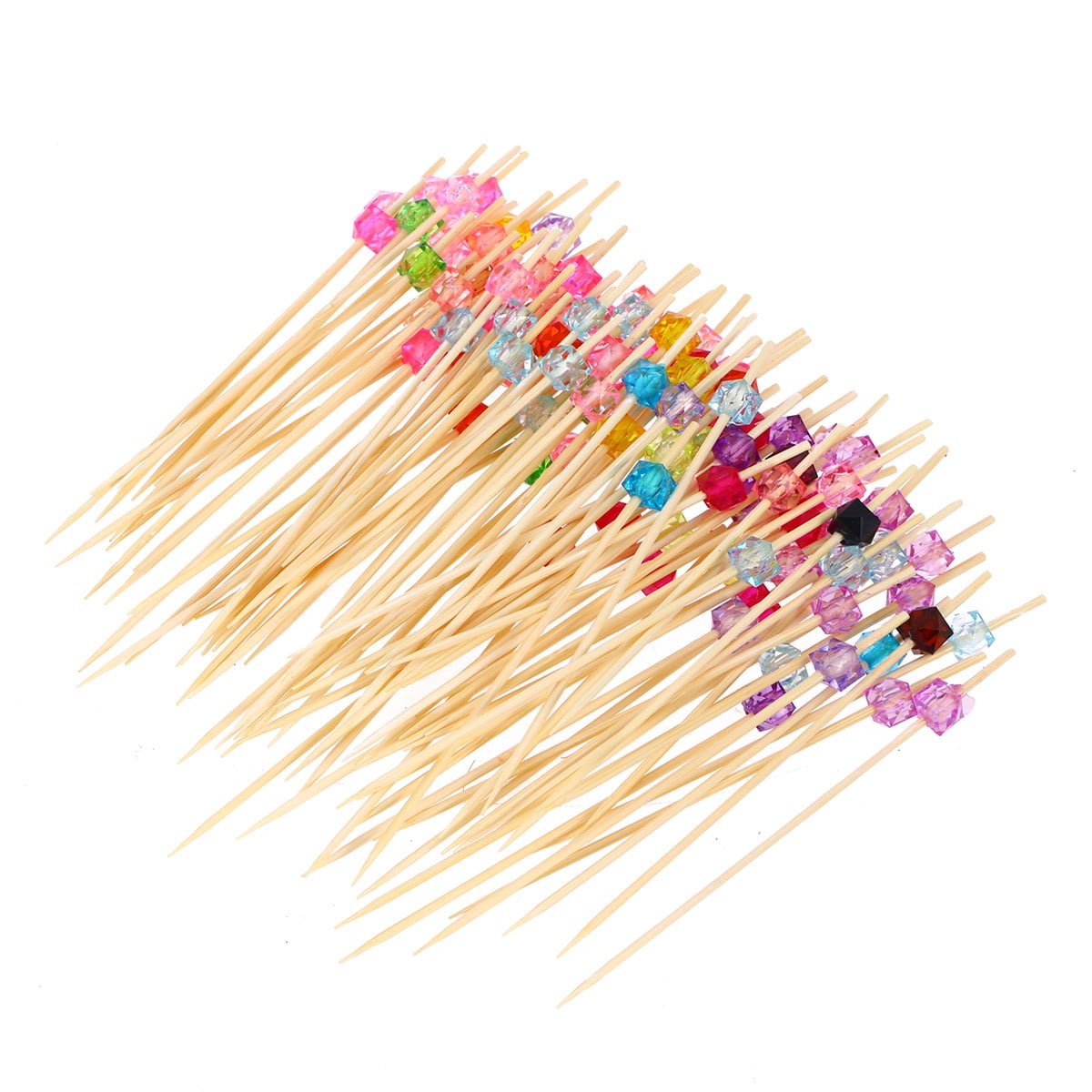 REOFLYUP Party Toothpicks For Appetizers Multicolor Bamboo 100Pcs 4.7In ...