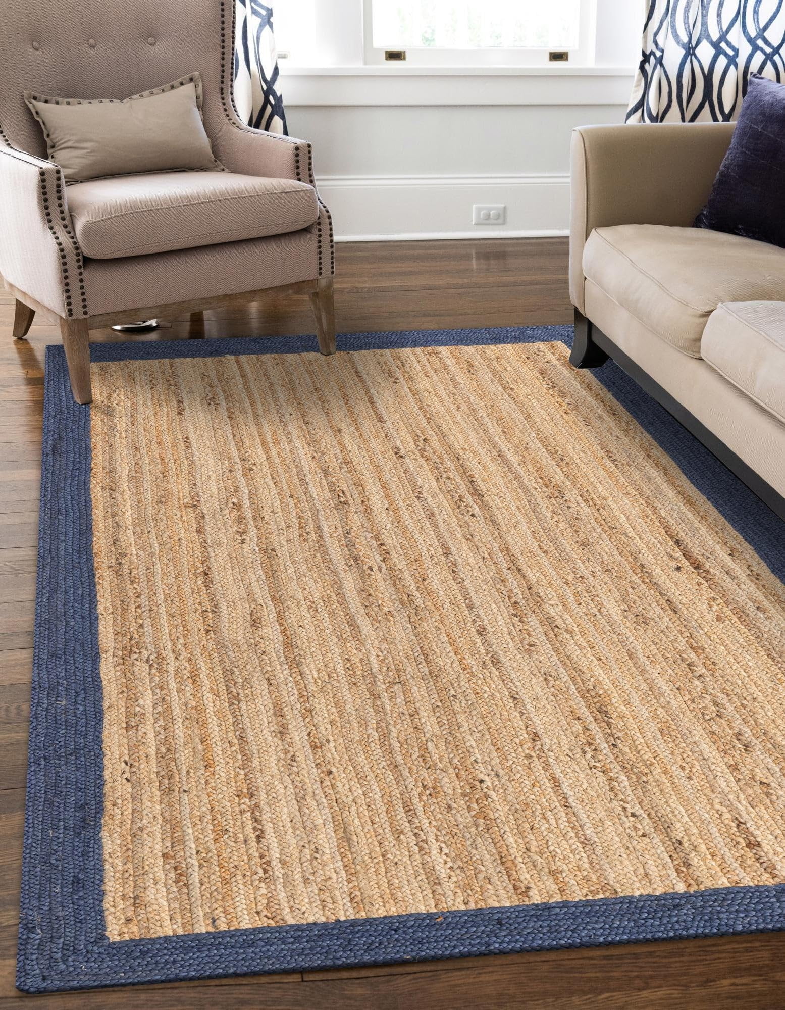 Eco-Friendly Jute Area Rug – Handwoven, Reversible, Non-Slip Backing ...