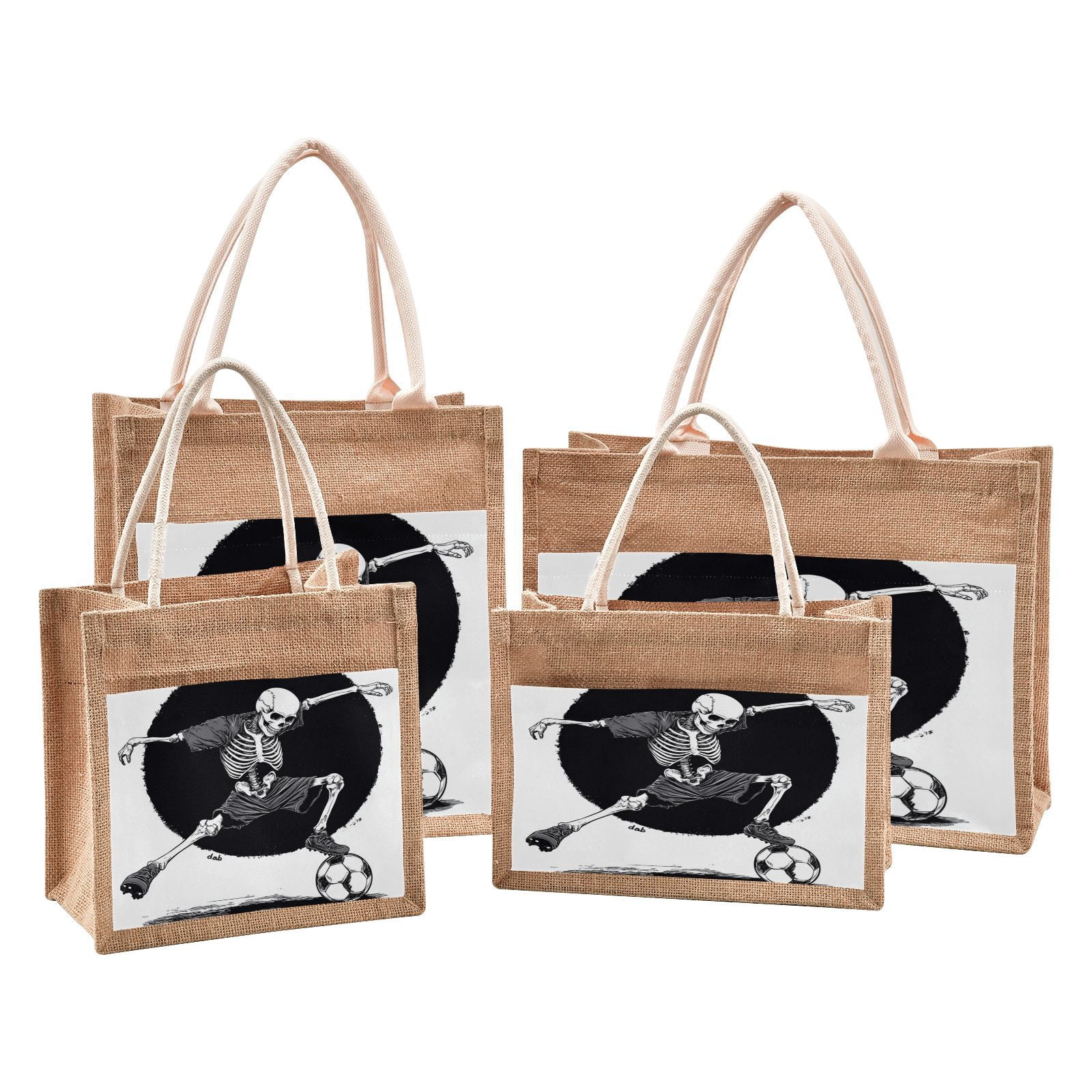 Eco-Friendly Jute Tote Bag with Zipper Pockets & Waterproof Liner ...
