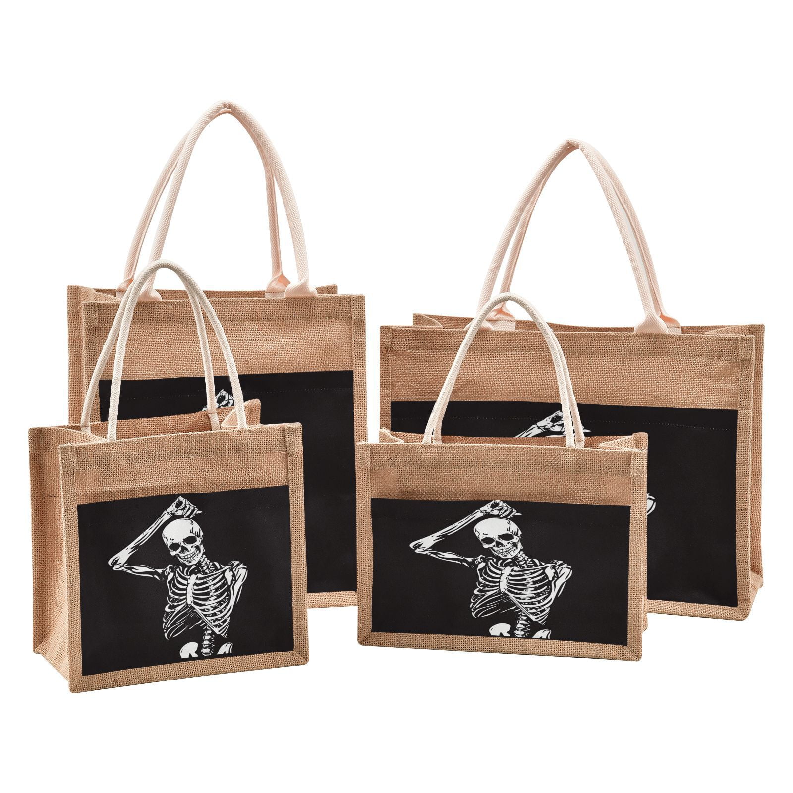 Eco-Friendly Jute Tote Bag with Zipper Pockets & Waterproof Liner ...