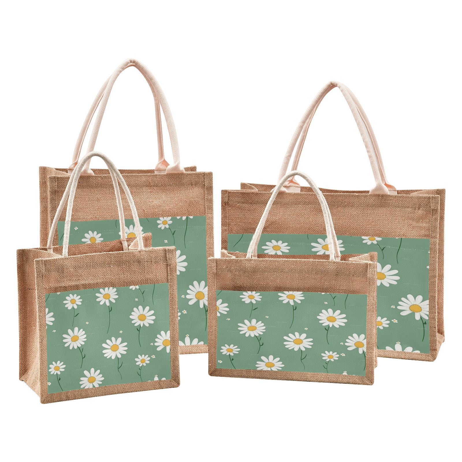Eco-Friendly Jute Tote Bag with Zipper Pockets & Waterproof Liner ...