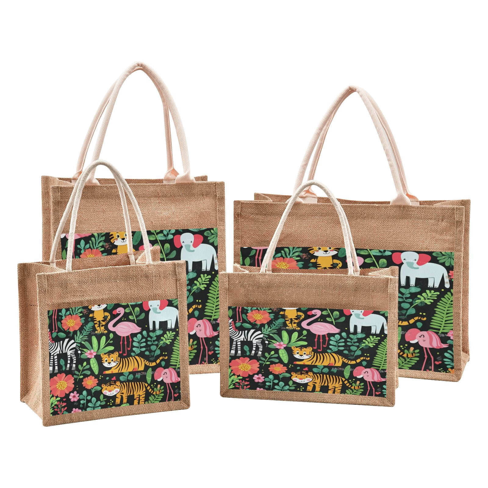 Eco-Friendly Jute Tote Bag with Zipper Pockets & Waterproof Liner ...