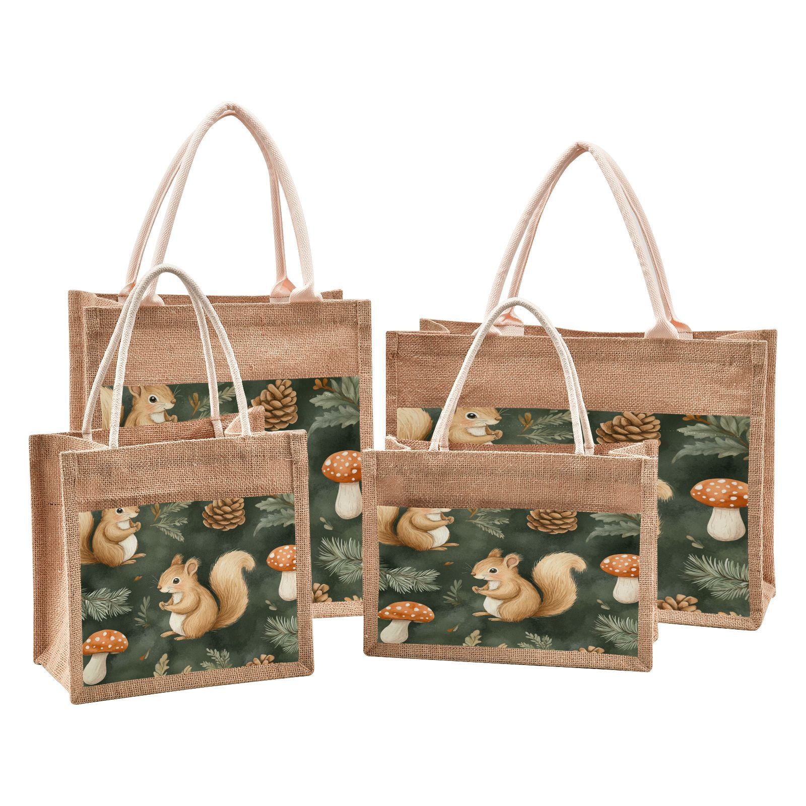 Eco-Friendly Jute Tote Bag with Zipper Pockets & Waterproof Liner ...