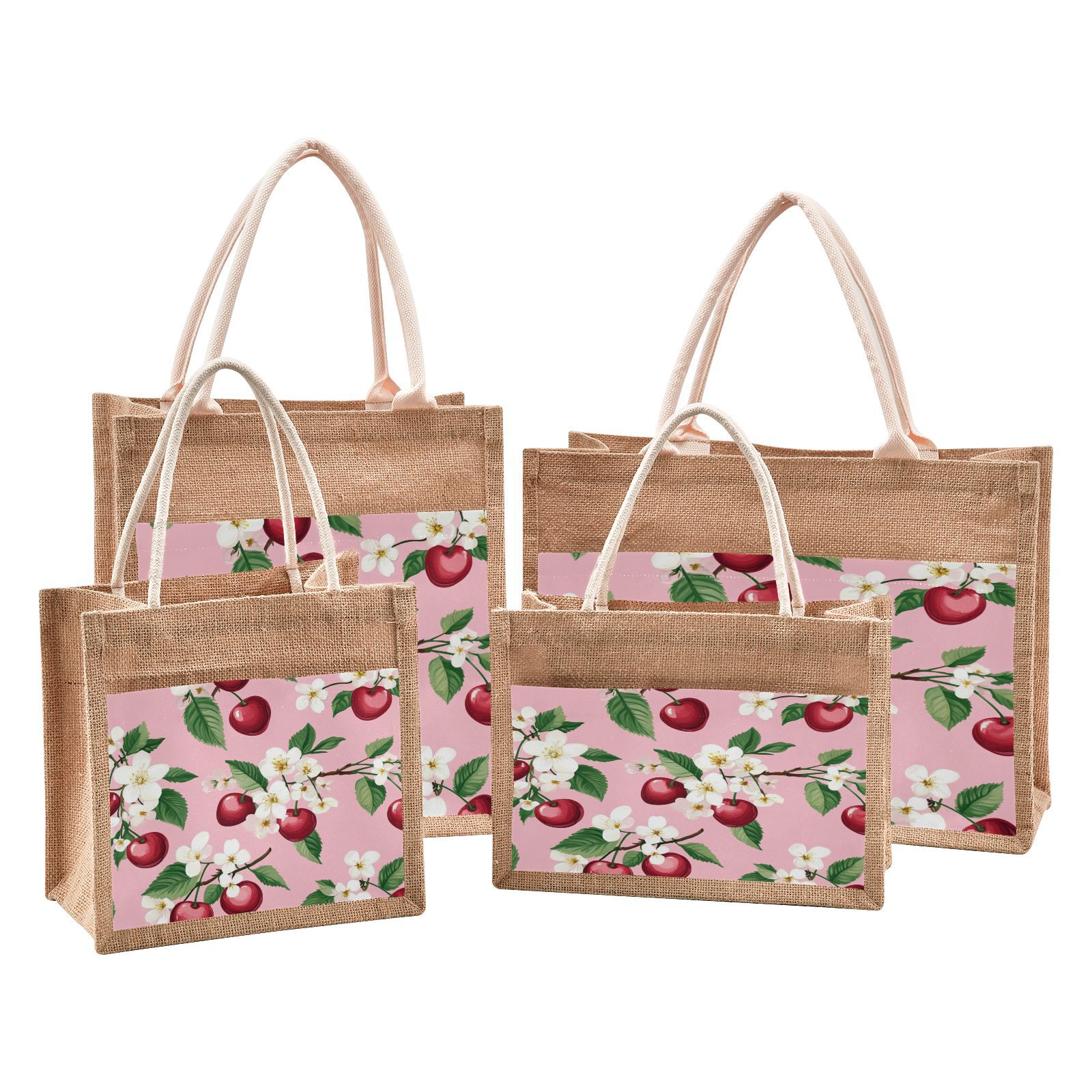 Eco-Friendly Jute Tote Bag with Zipper Pockets & Waterproof Liner ...