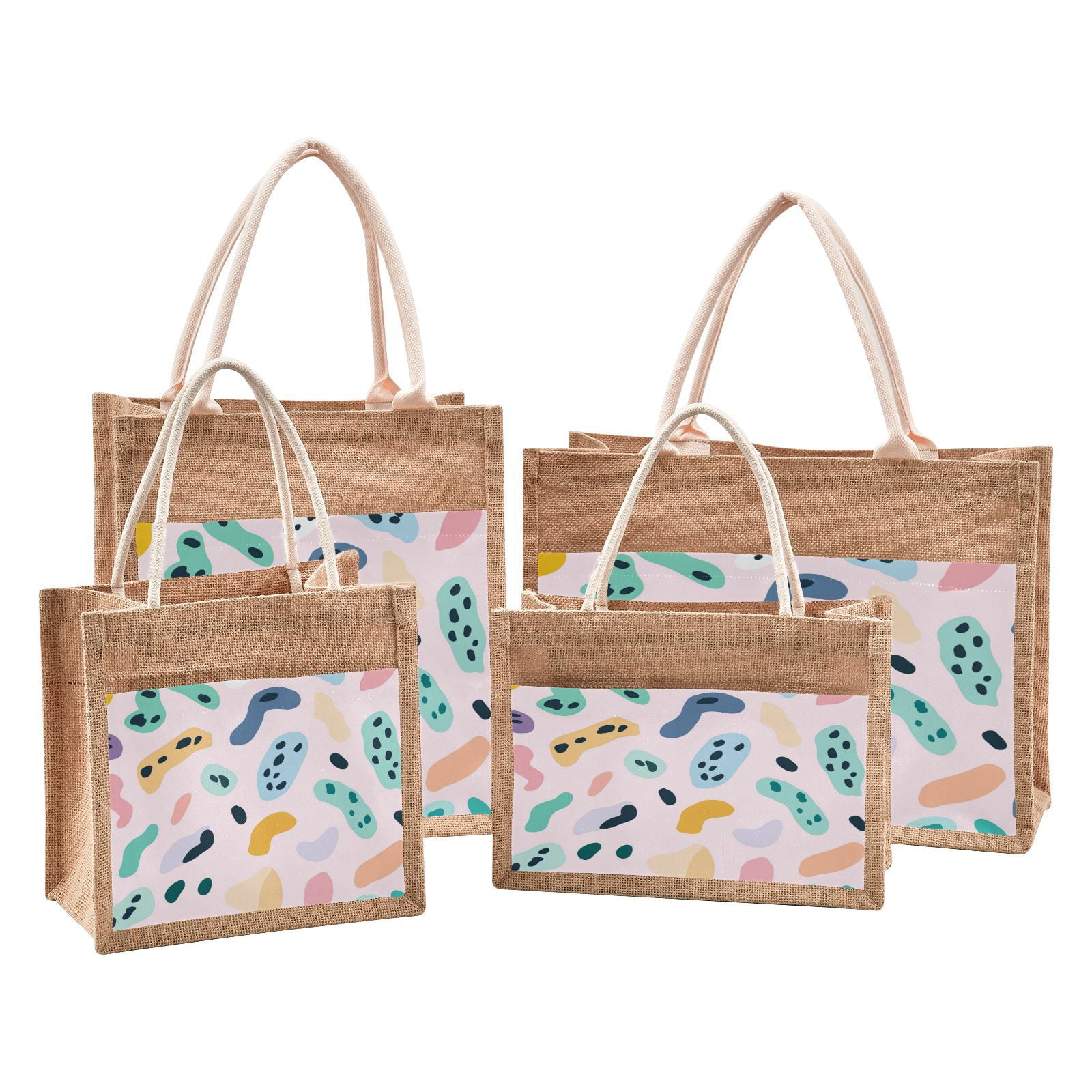 Eco-Friendly Jute Tote Bag with Zipper Pockets & Waterproof Liner ...