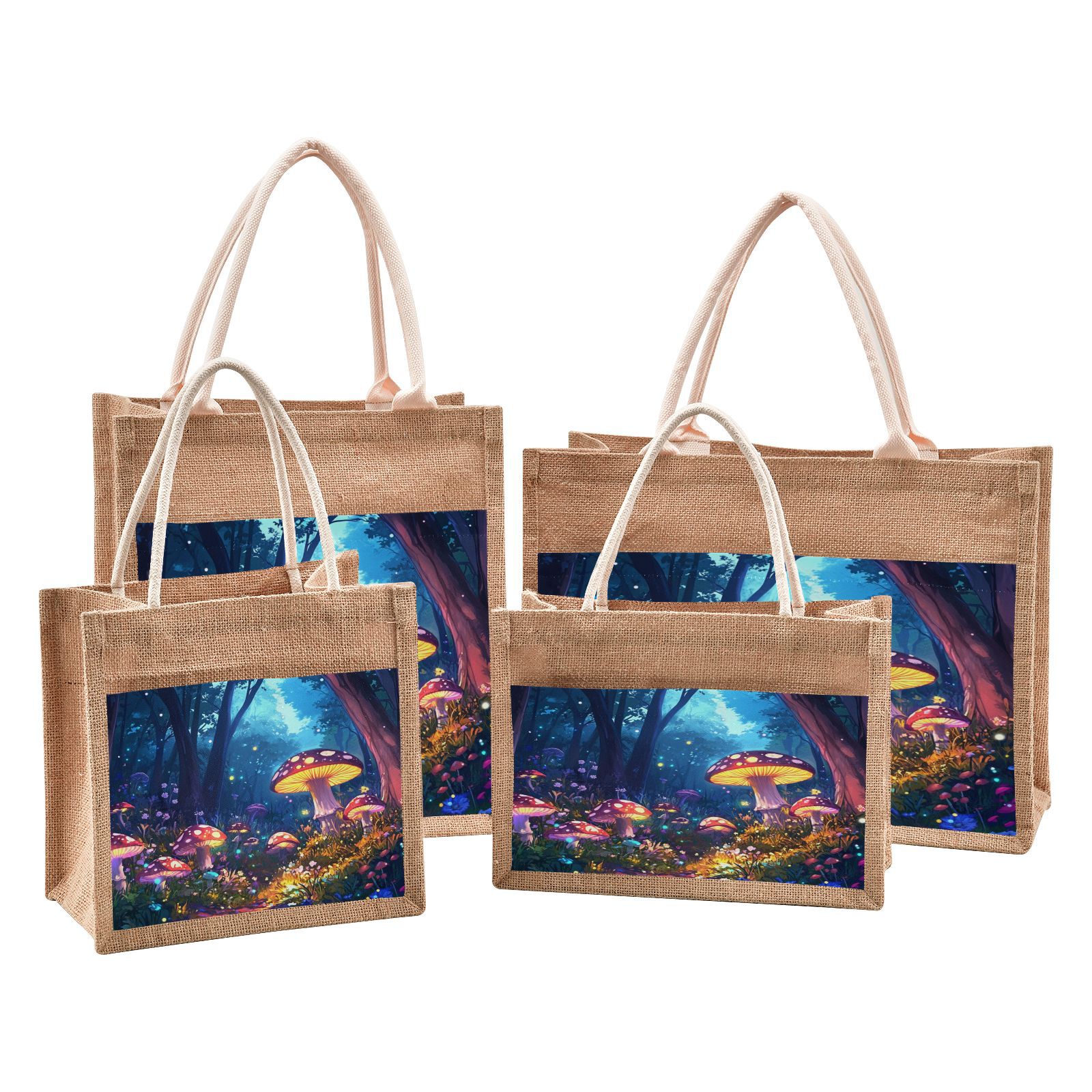 Eco-Friendly Jute Tote Bag with Zipper Pockets & Waterproof Liner ...