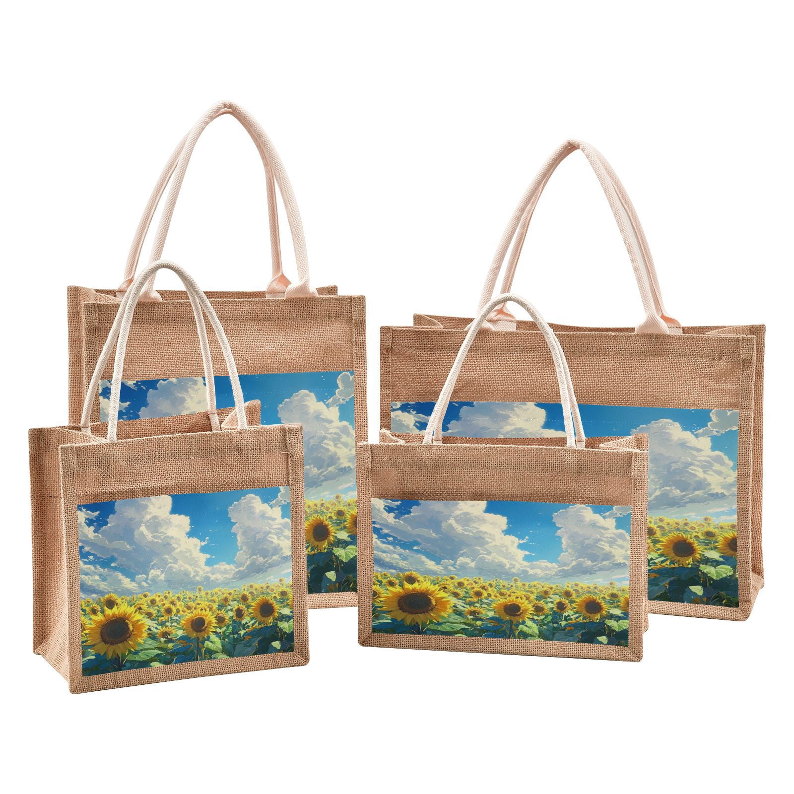 Eco-Friendly Jute Tote Bag with Zipper Pockets & Waterproof Liner ...