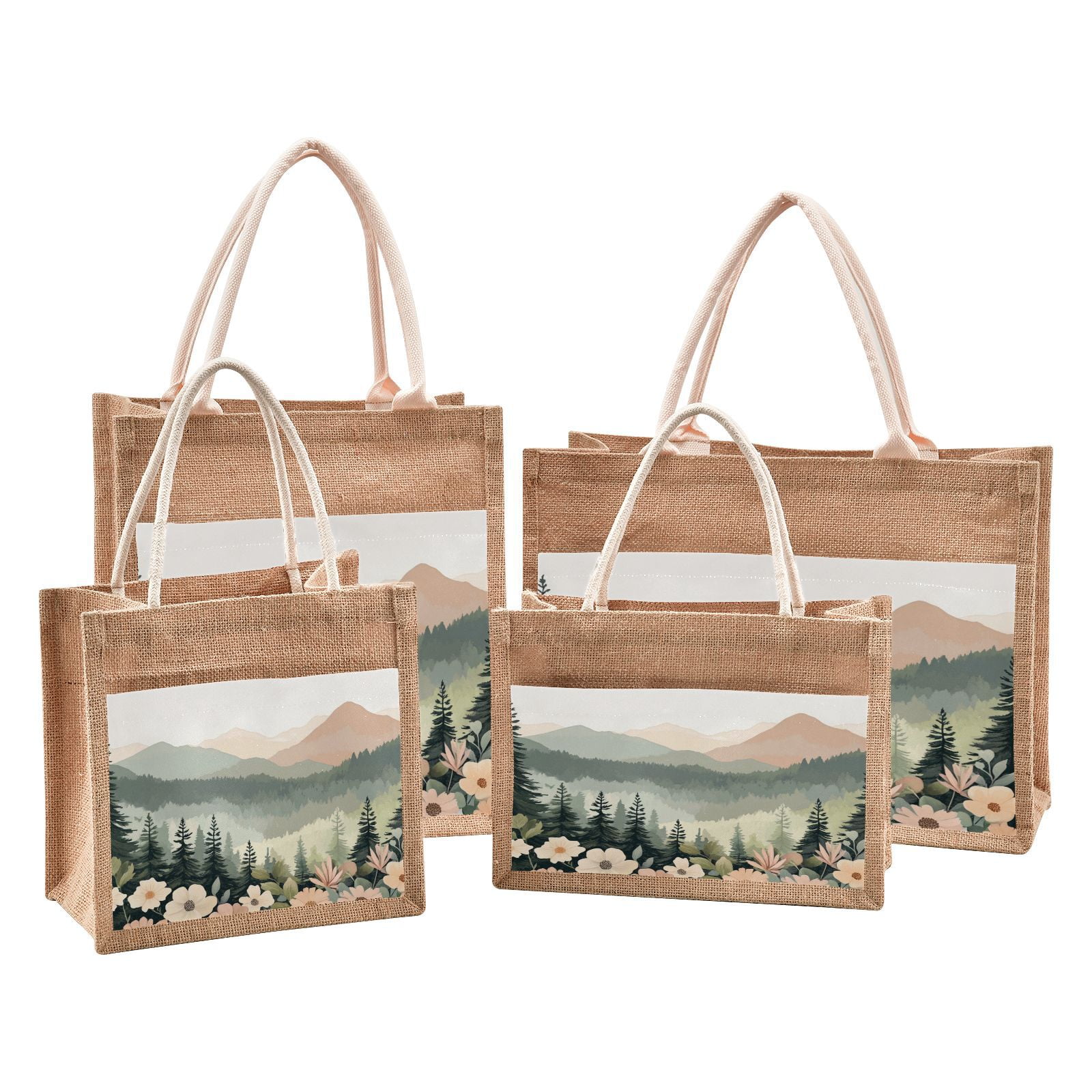 Eco-Friendly Jute Tote Bag with Zipper Pockets & Waterproof Liner ...