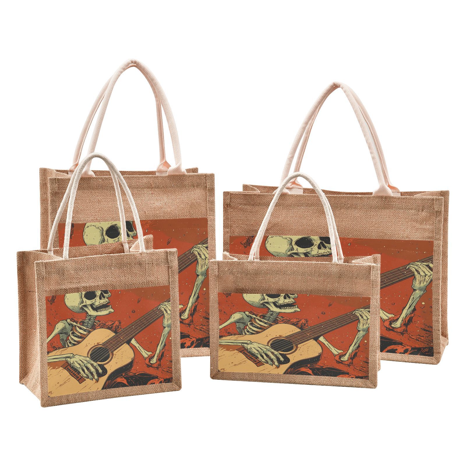 Eco-Friendly Jute Tote Bag with Zipper Pockets & Waterproof Liner ...