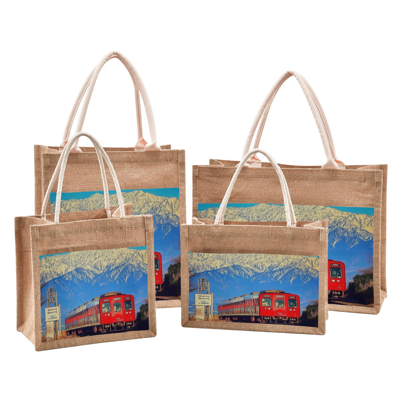 Eco-Friendly Jute Tote Bag with Zipper Pockets & Waterproof Liner ...