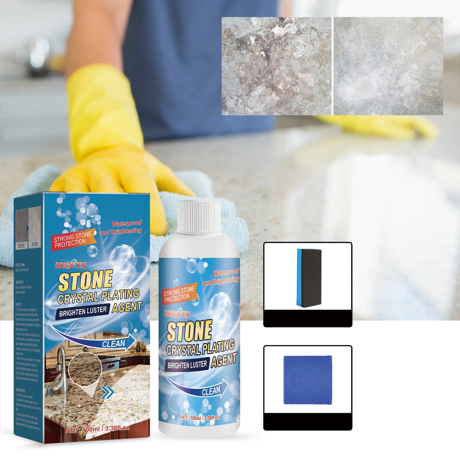 Eco-Friendly Kitchen Cleaner Stone Crystal Plating Agent Kitchen Quartz ...