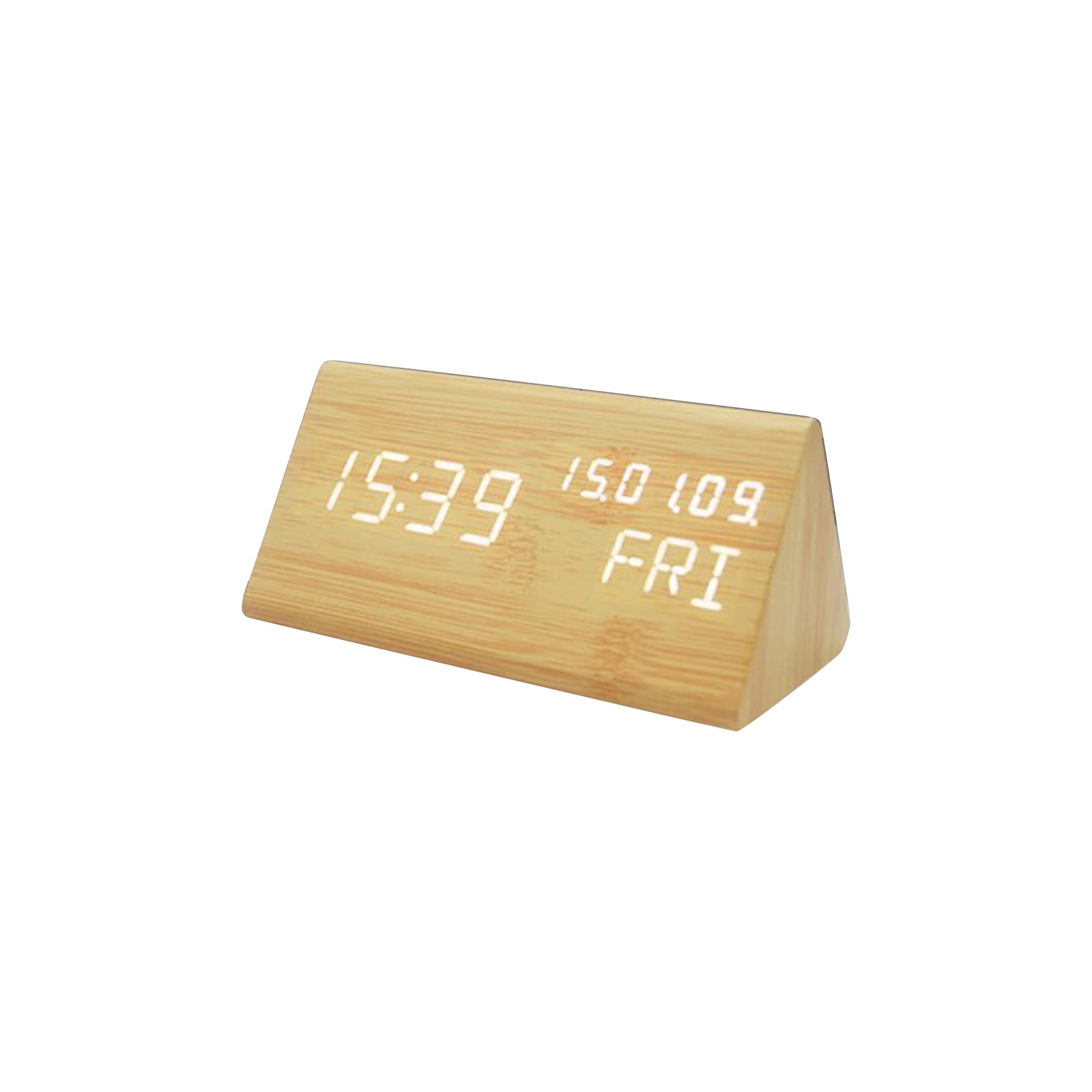 Eco-Friendly LED Alarm Clock Voice Control, 3 Alarm Settings, Battery ...