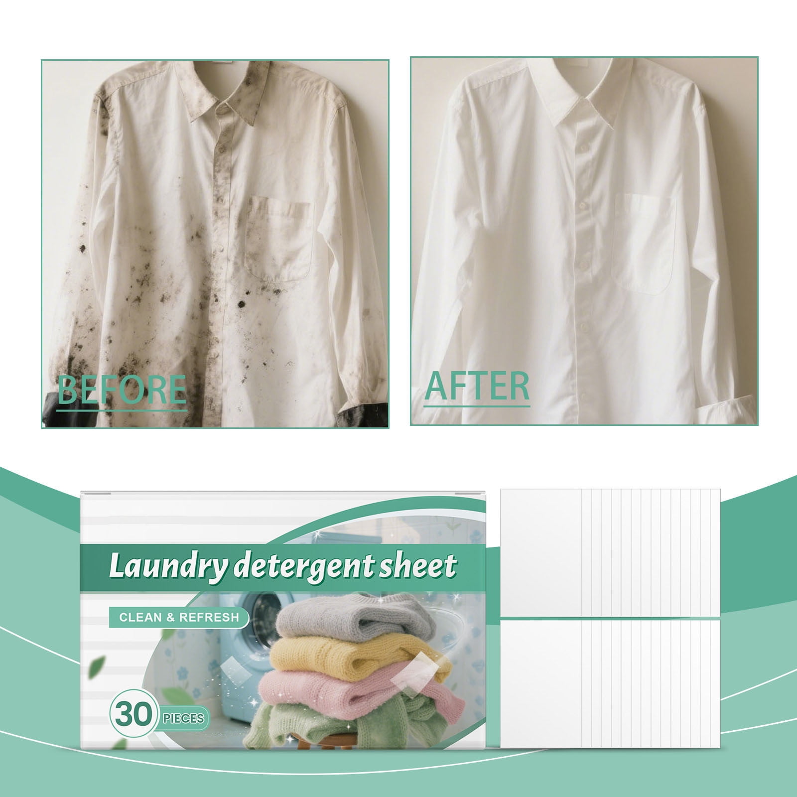 Eco-Friendly Laundry Detergent Sheets, All-in-One Powerful Cleaning for ...