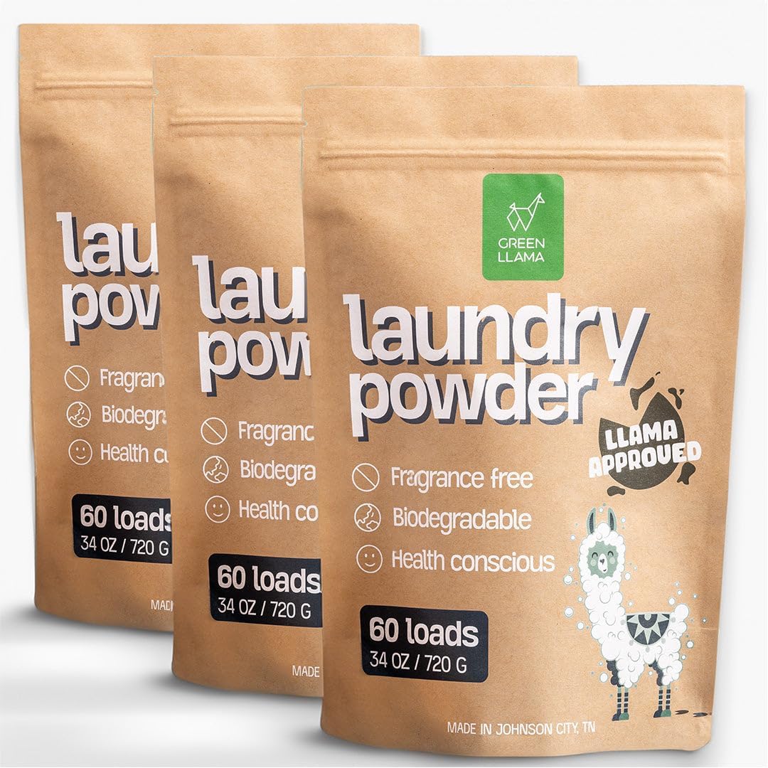 Eco-Friendly Laundry Powder, (3-Pack) - Hypoallergenic, 180 Loads Total ...