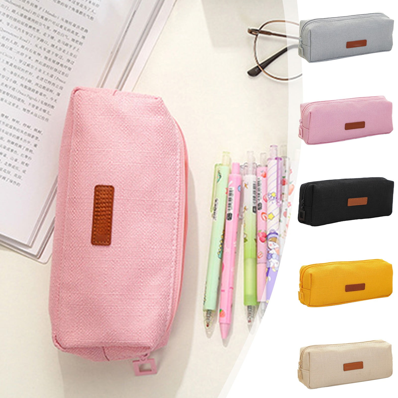 Eco-Friendly Linen Pen Case Multi-Color Hemp Storage Pouch Compact ...
