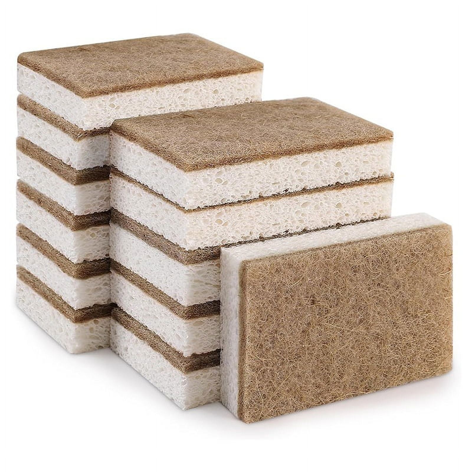 Eco-Friendly Natural Sponges for Dishes 12 Pack - Biodegradable Kitchen ...