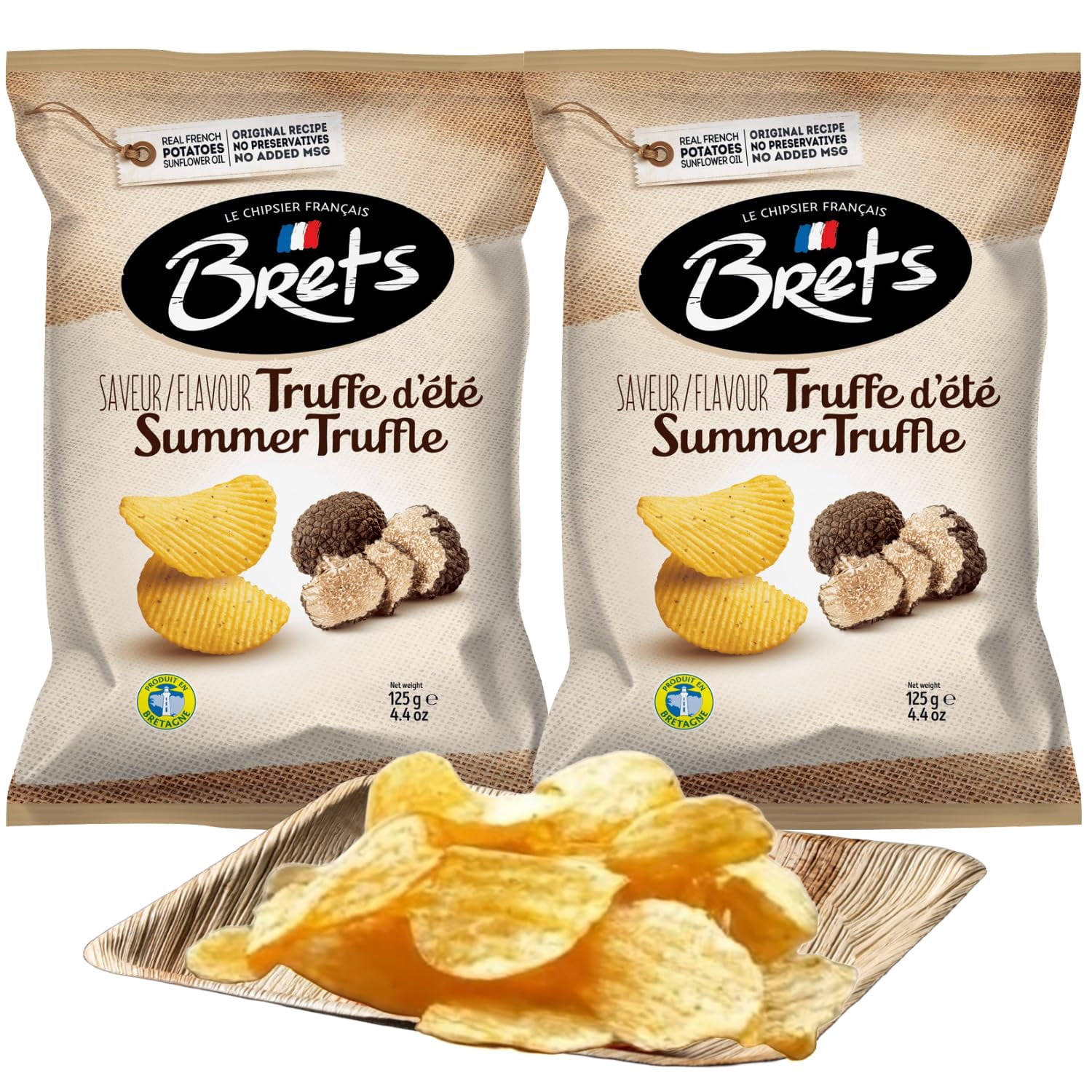Eco-Friendly Palm Leaf Plate bundled with Brets Potato Chips Truffle ...