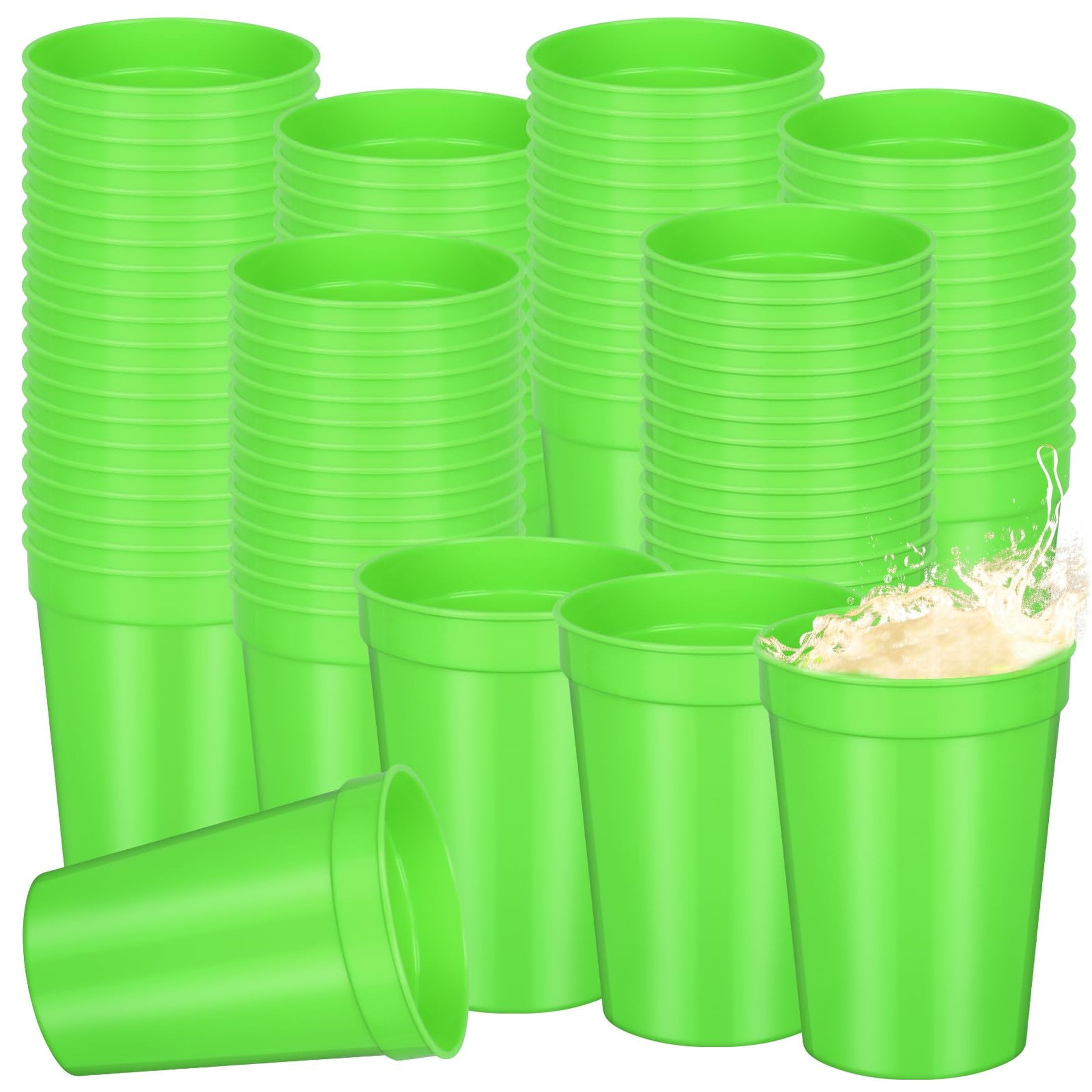 Eco-Friendly Party Pack: 60 Reusable 12 oz Green Stadium Cups - Perfect ...