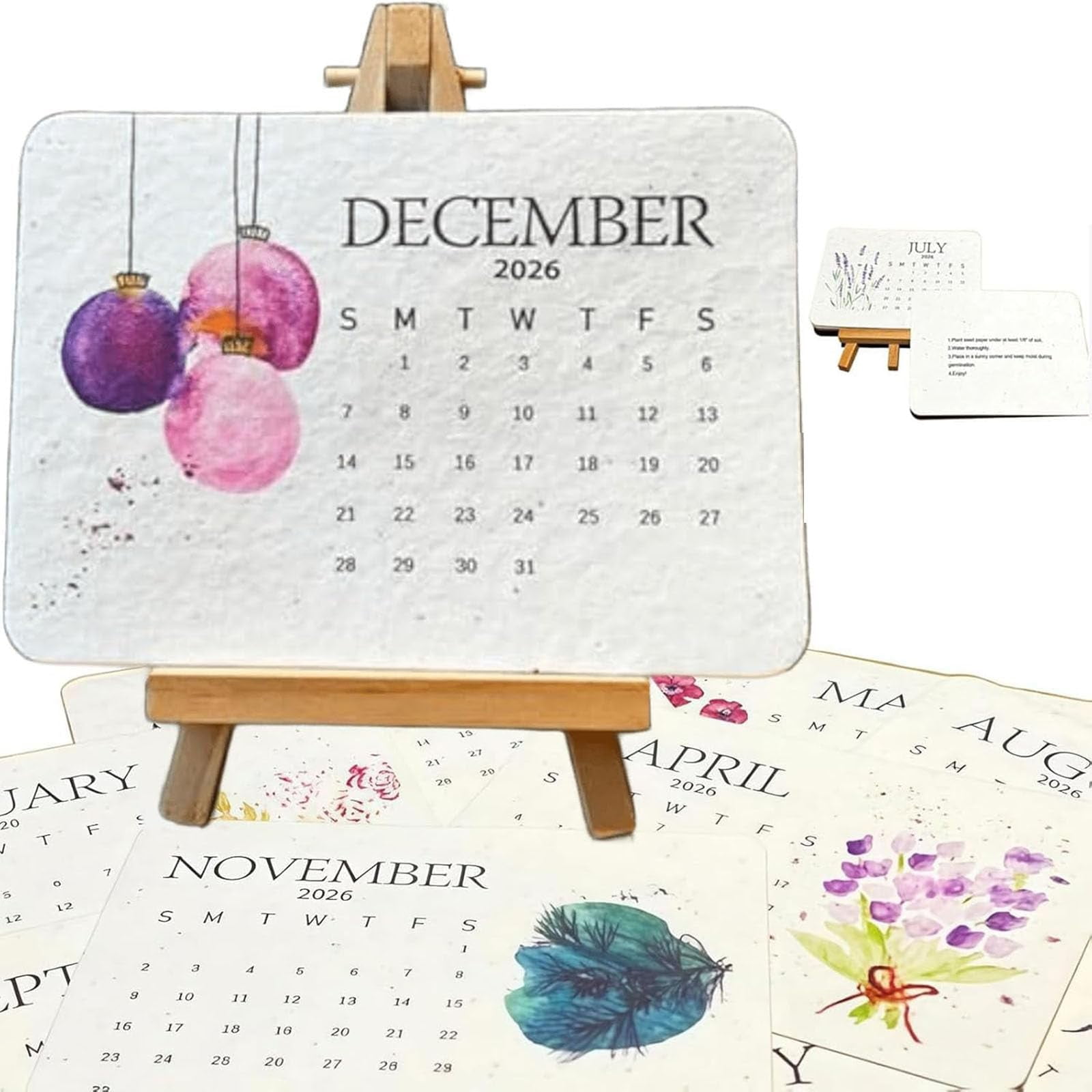 Eco-Friendly Plantable Love Seed Calendar 2026, Perfect Modern Greening ...