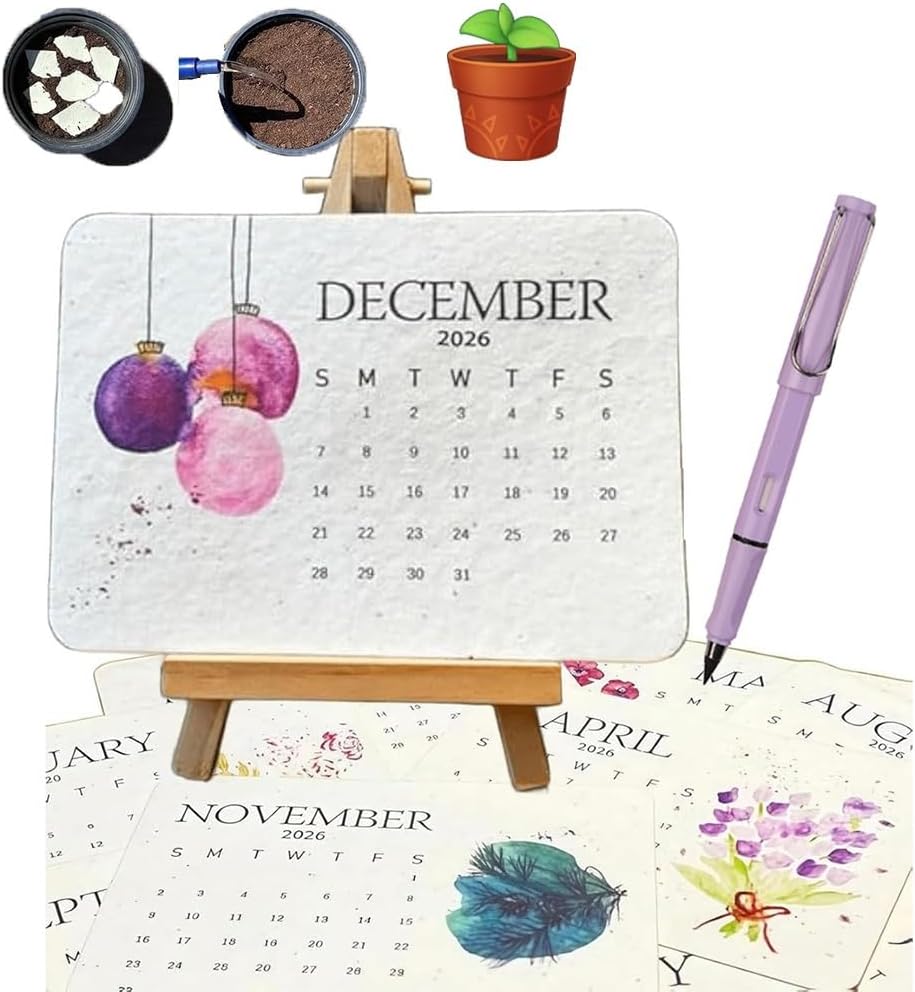 Eco-Friendly Plantable Love Seed Calendar 2026, Sustainable Monthly ...