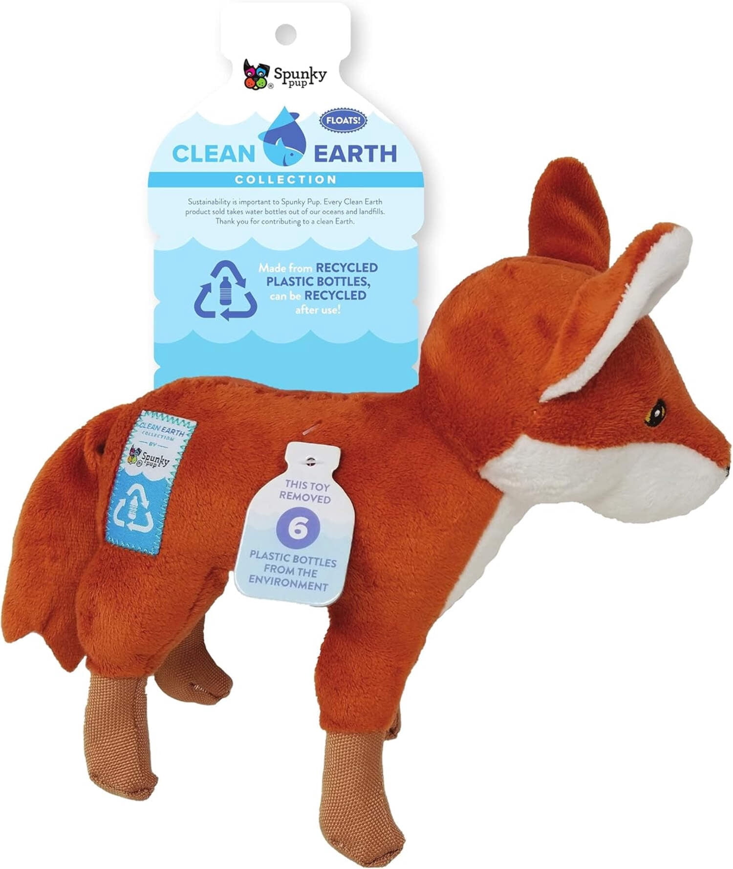 Eco-Friendly Plush Fox Dog Toy – Made from 100% Recycled Water Bottles ...