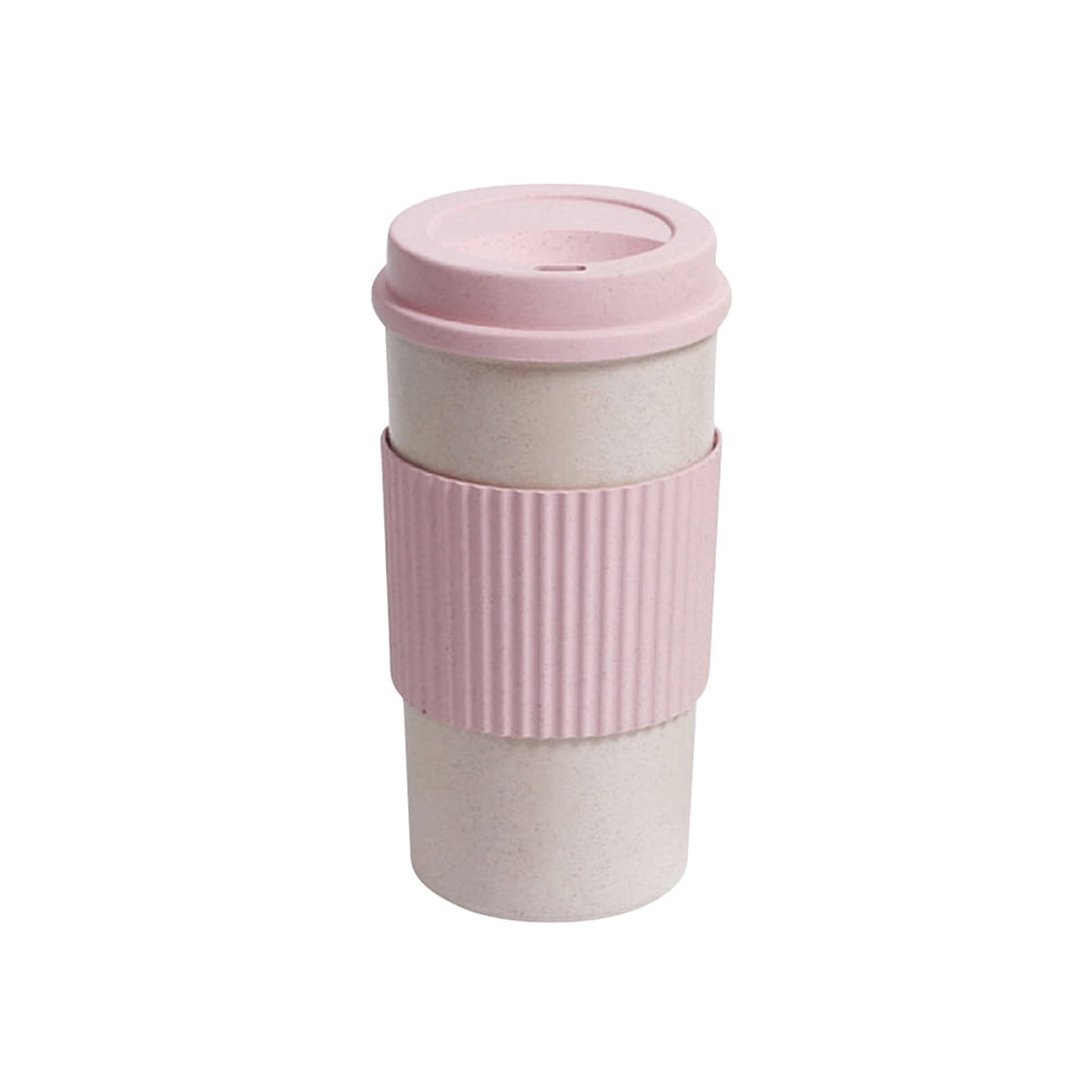 Eco Friendly Reusable Coffee Cup with Lid, Sustainable Wheat Fiber BPA ...
