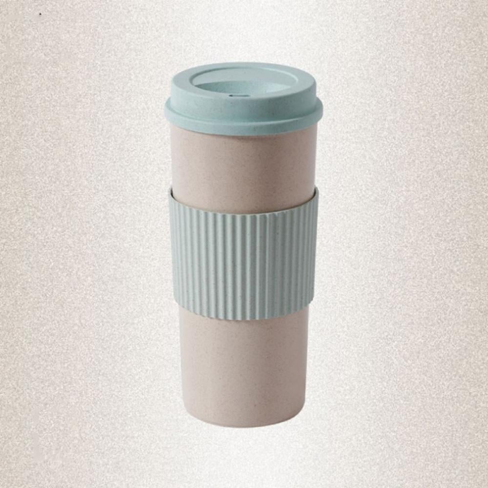 Eco Friendly Reusable Coffee Cup with Lid, Sustainable Wheat Fiber BPA ...