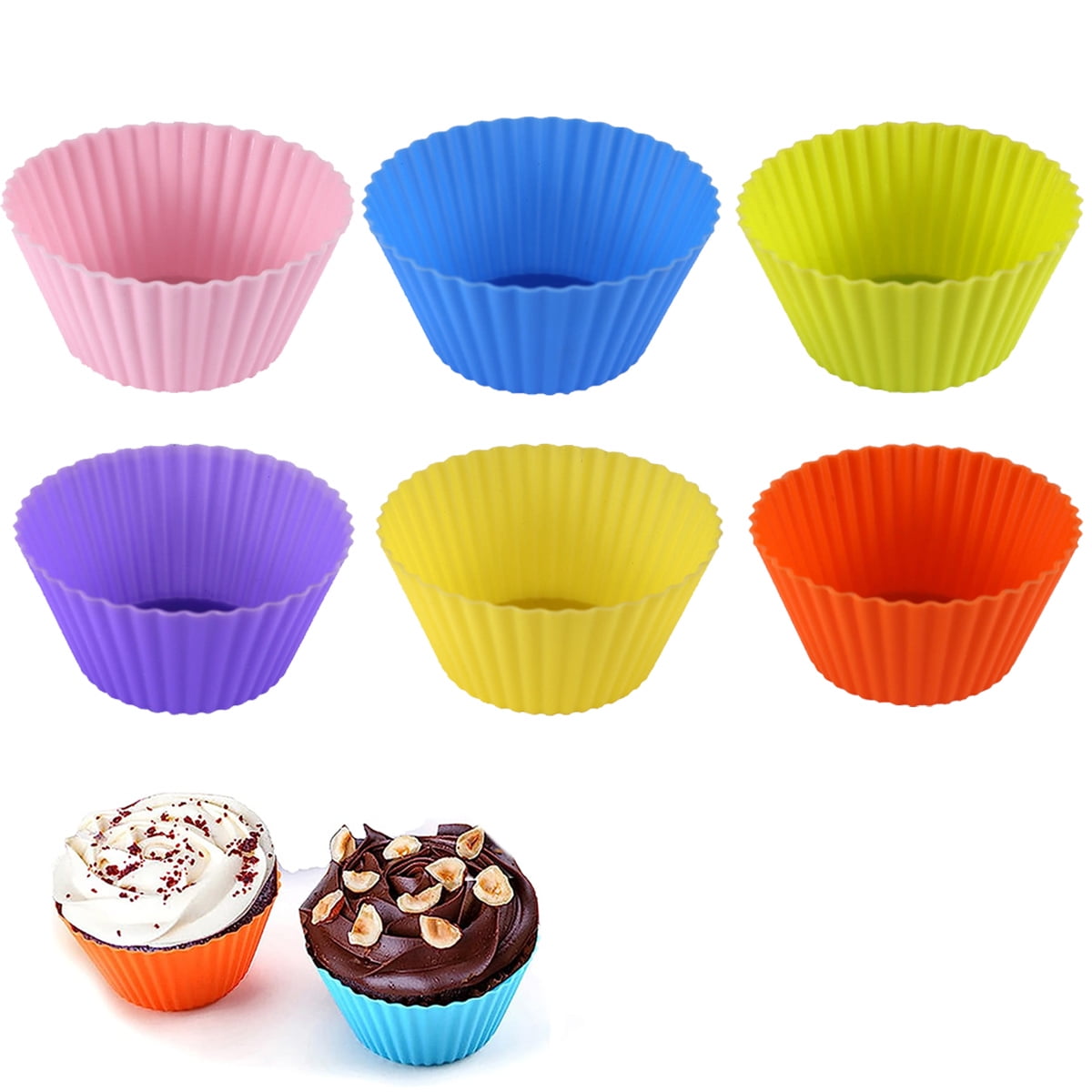 Eco-Friendly Silicone Baking Cups, Non-Stick Reusable Muffin Liners For ...