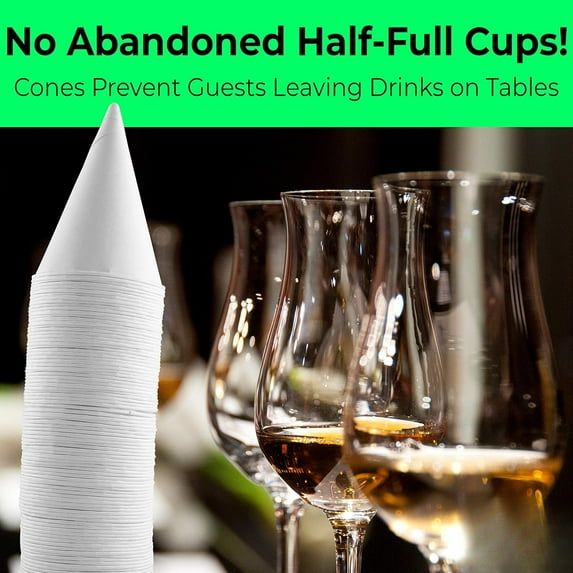 Eco-Friendly Small White Paper Cone Cups 1000 Pk. Wax Free Dispenser ...