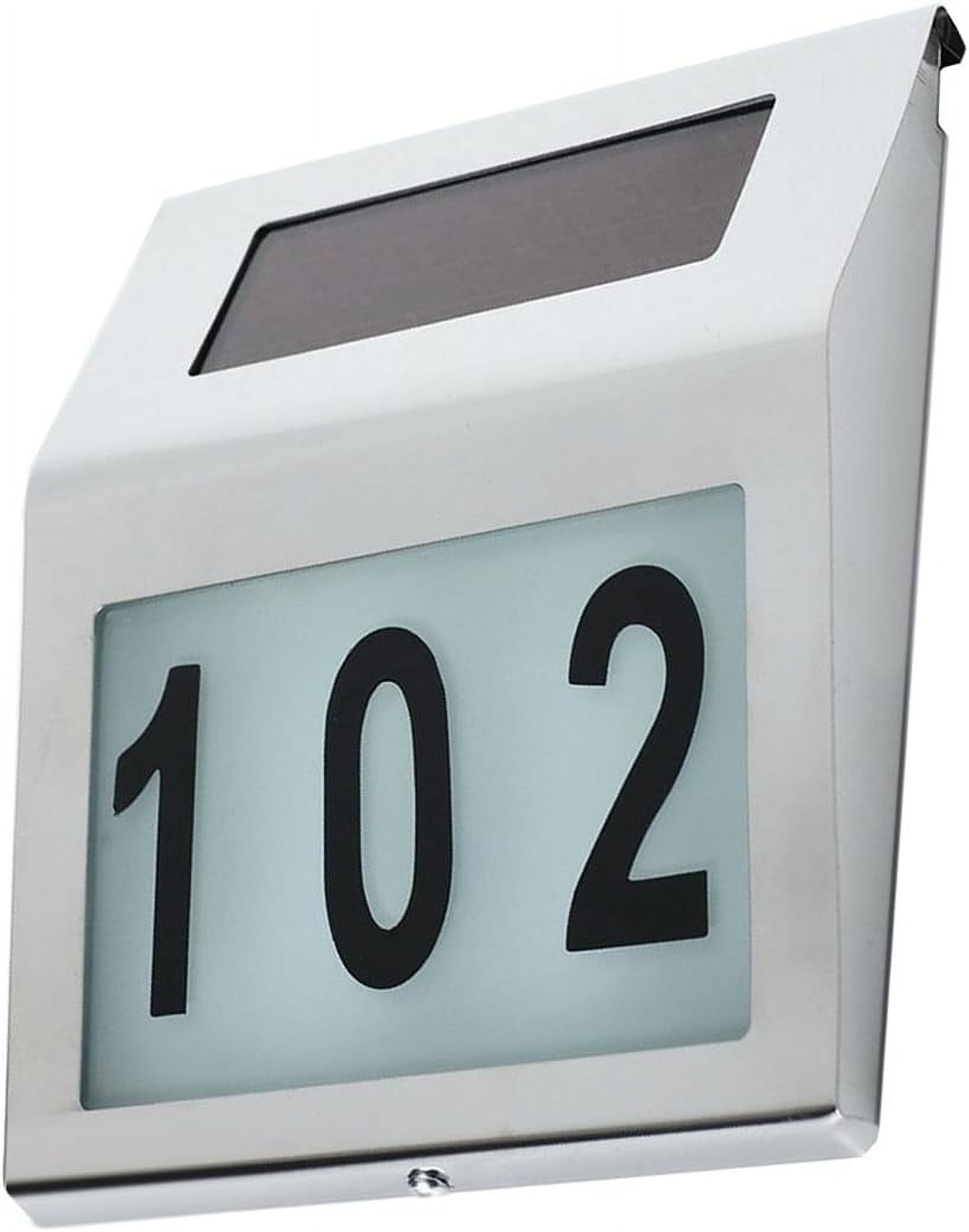 Eco-Friendly Solar-Powered Address Sign, Stainless Steel Construction ...