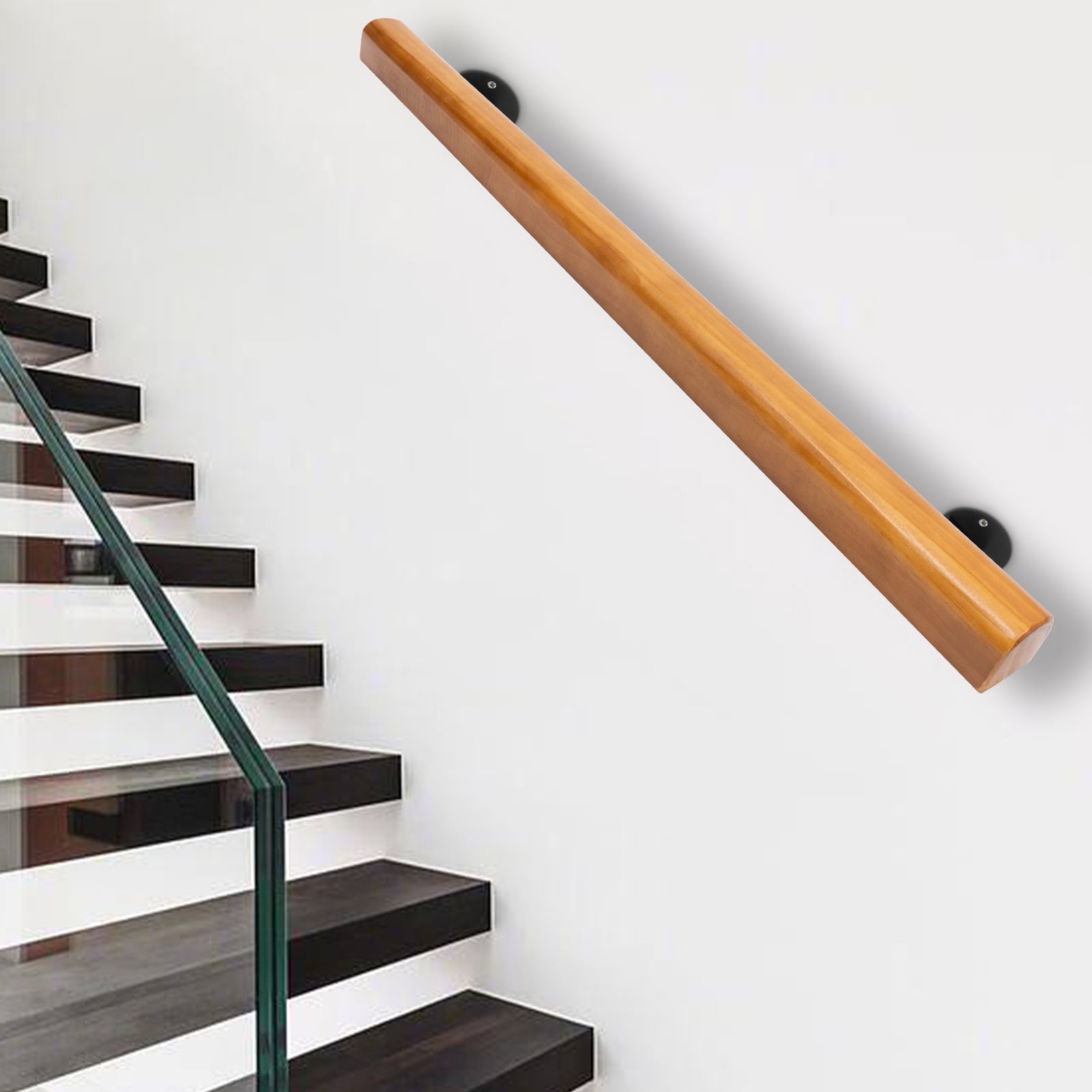 Eco-Friendly Solid Wood Handrail, 220lbs Support, Anti-Slip Design ...