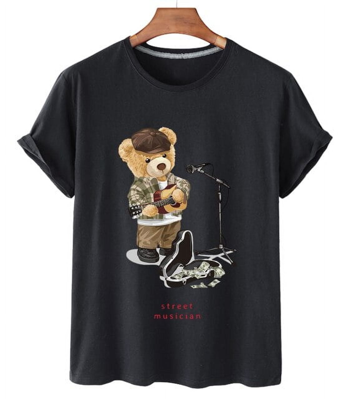 Eco-Friendly Street Singer Bear T-shirt Up to size 4XL - Walmart.com