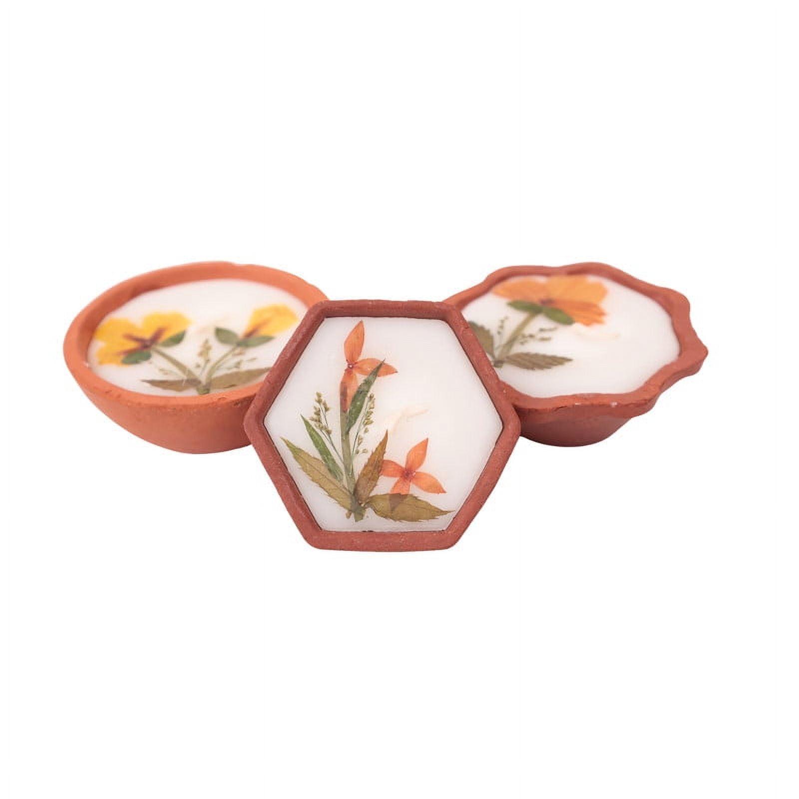 Eco-Friendly Terracotta Clay Pot Candles - Set of 3 with Soy Wax & Rose Essential Oil - Walmart.com