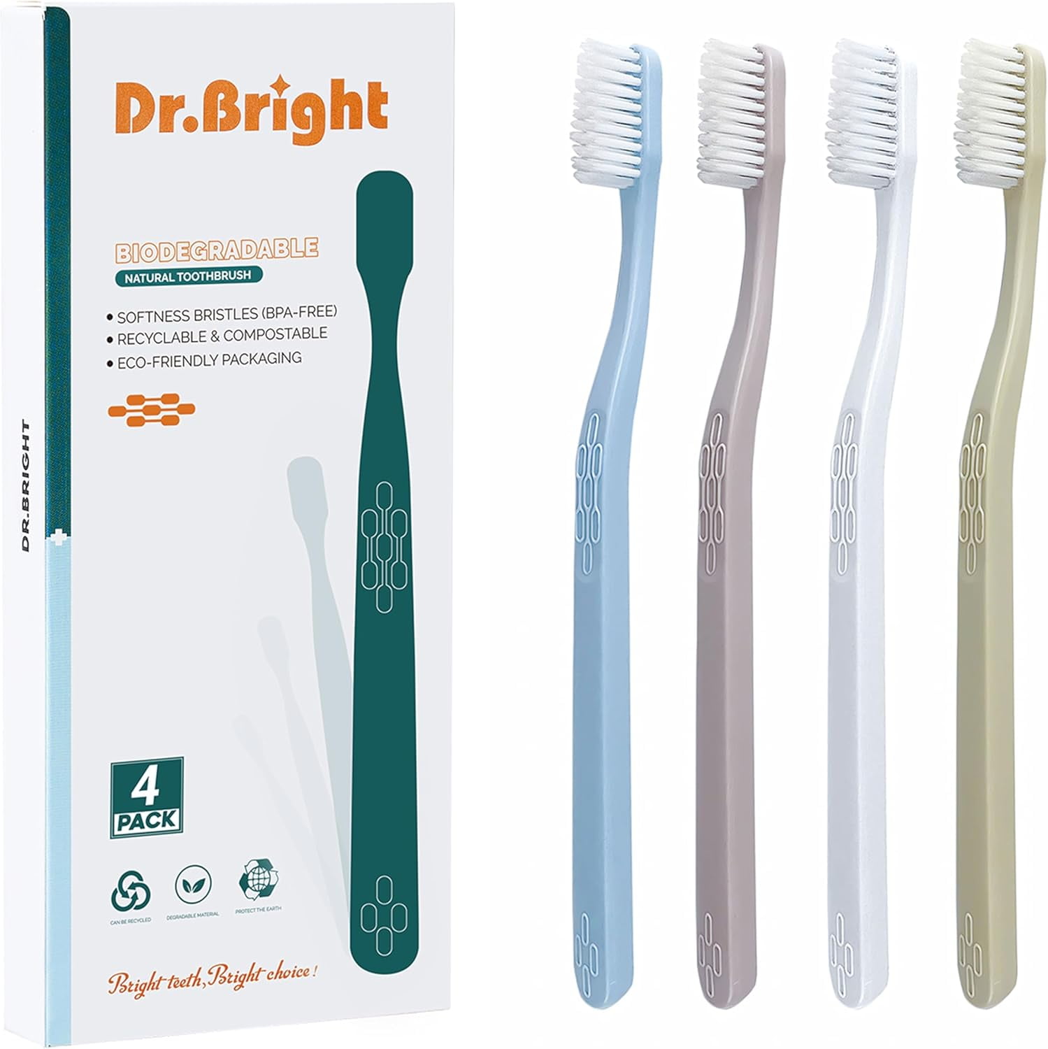 Eco-Friendly Toothbrushes, Natural Biodegradable Toothbrushes, Soft ...
