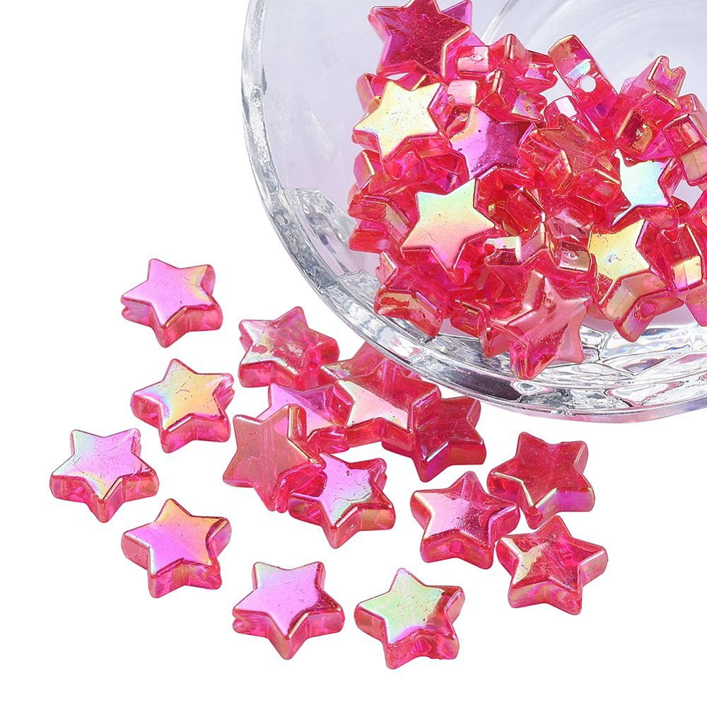 Eco-Friendly Transparent Acrylic Beads Star AB Color Pale Violet Red ...