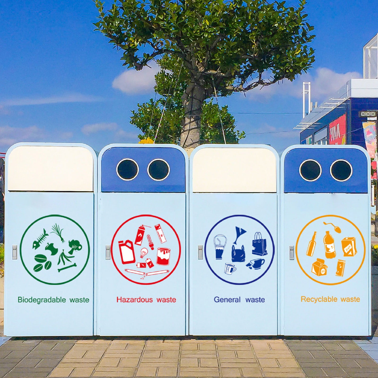 Eco-Friendly Waste Segregation Stickers Set Recyclable, Hazardous ...