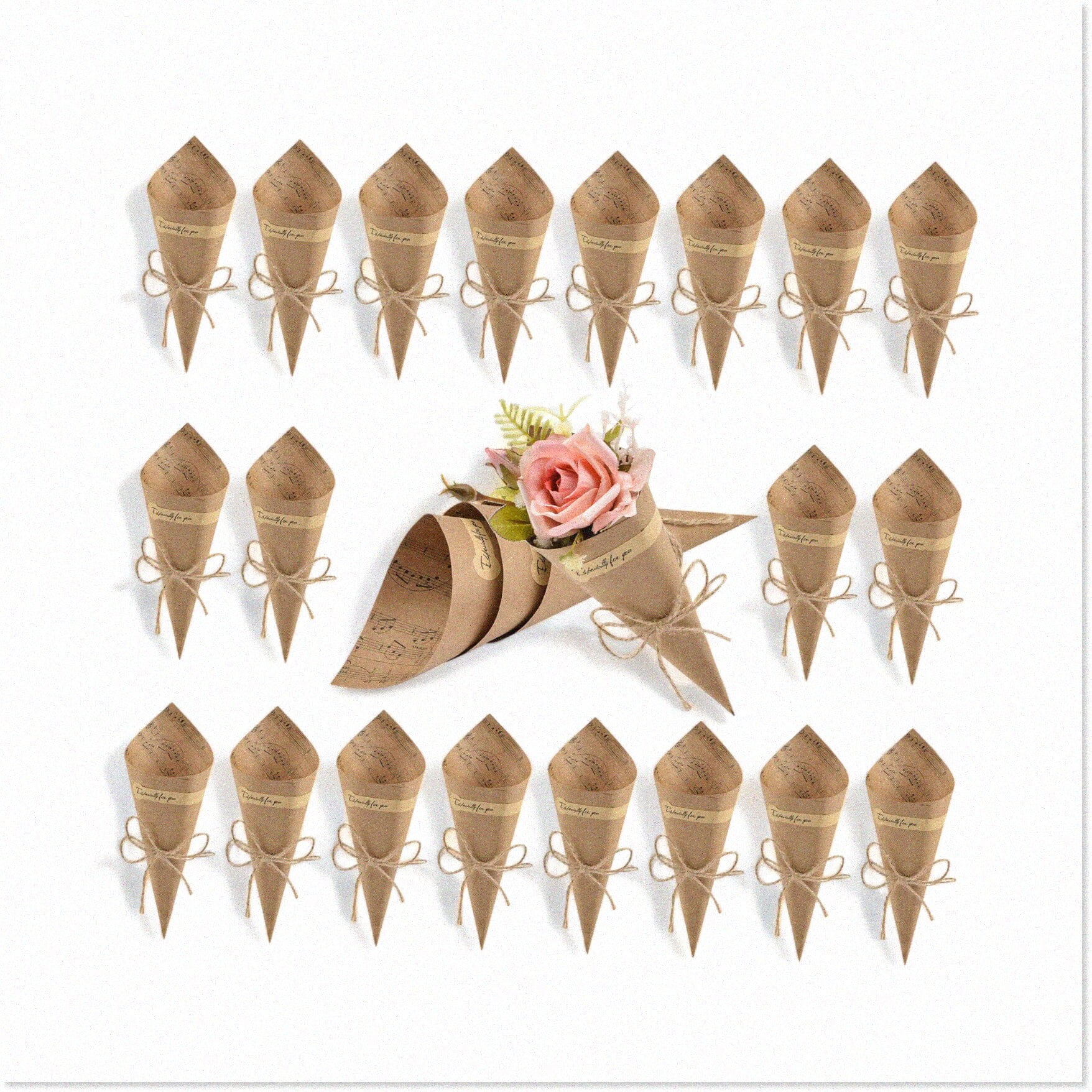 Eco-Friendly Wedding Confetti Cones - 50 Pcs Vintage Bouquet Petal ...