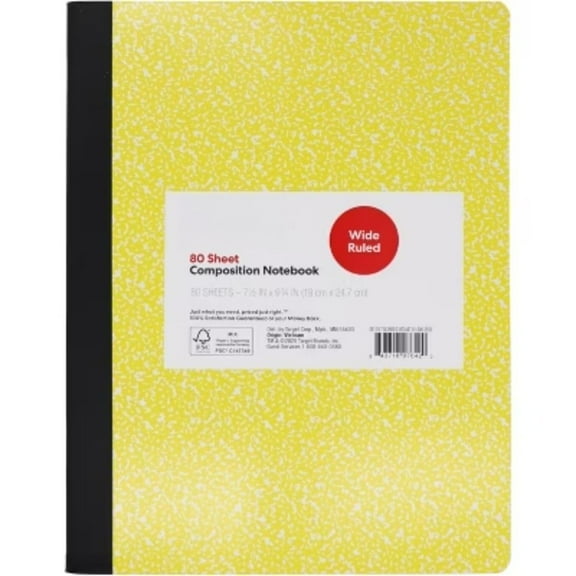 Staples Composition Notebook 7.5" x 9.75" Graph Ruled 80 Sheets Blue ...