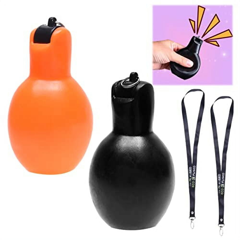Eco-Fused 2X Hand Squeeze Whistles - Includes 2X Lanyards - Indoor ...