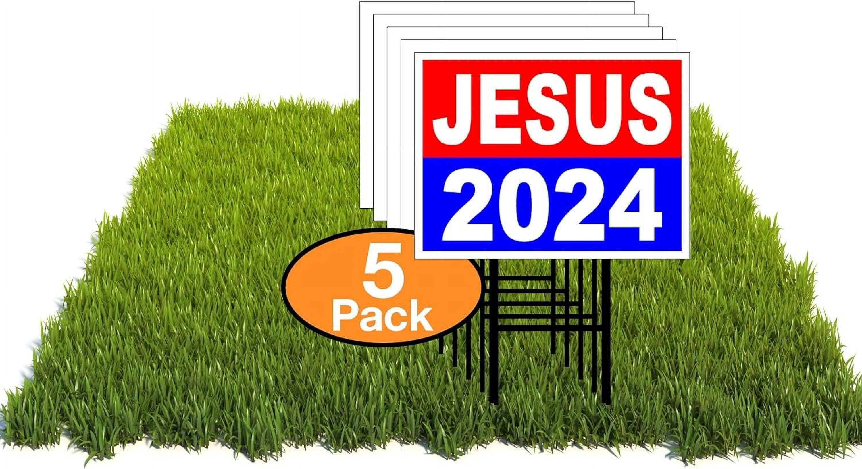 Eco JESUS 2024 5 Double Sided 12x16 in Yard Road Sign w/Stand - Walmart.com