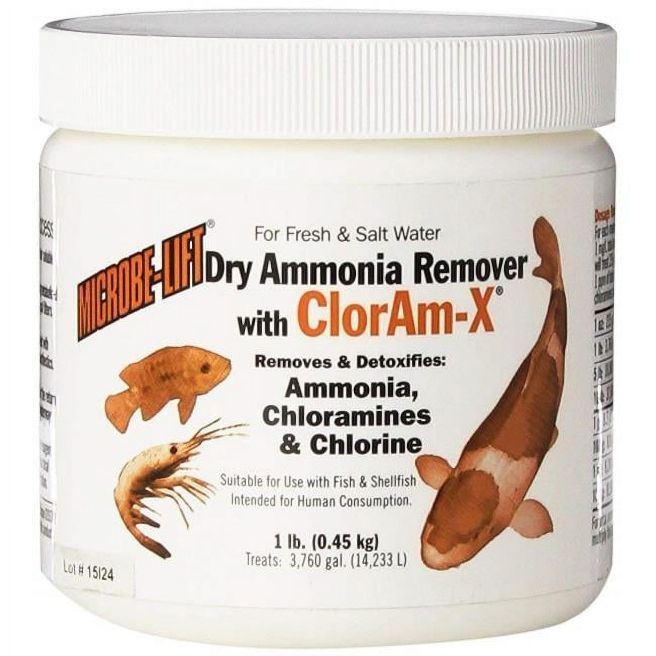 Eco Labs DAR01 Microbe-Lift Dry Ammonia Remover with ClorAm-X - 1 lbs ...